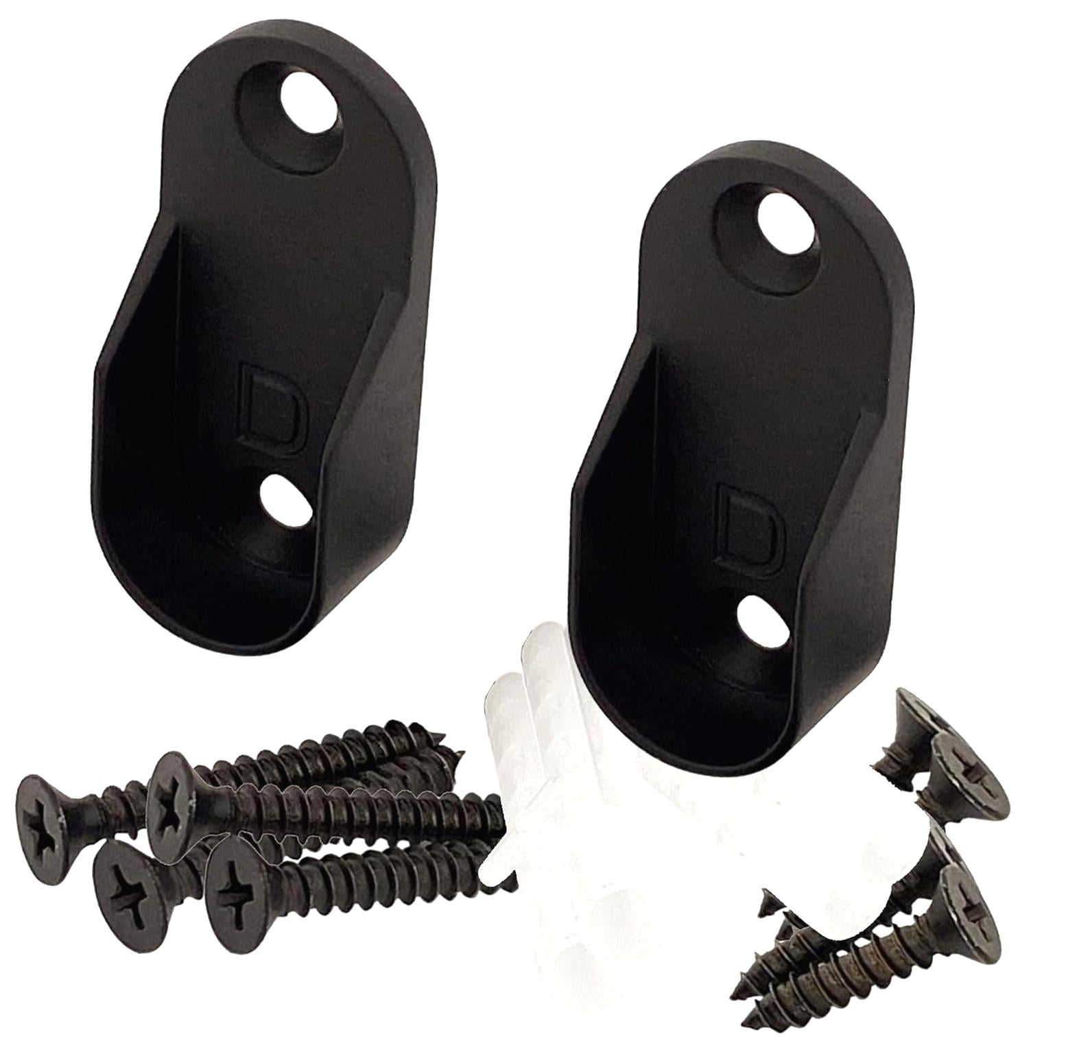 Dreamtimes Oval Closet Rod End Supports | Screw on Type | 15mm x 30mm ...