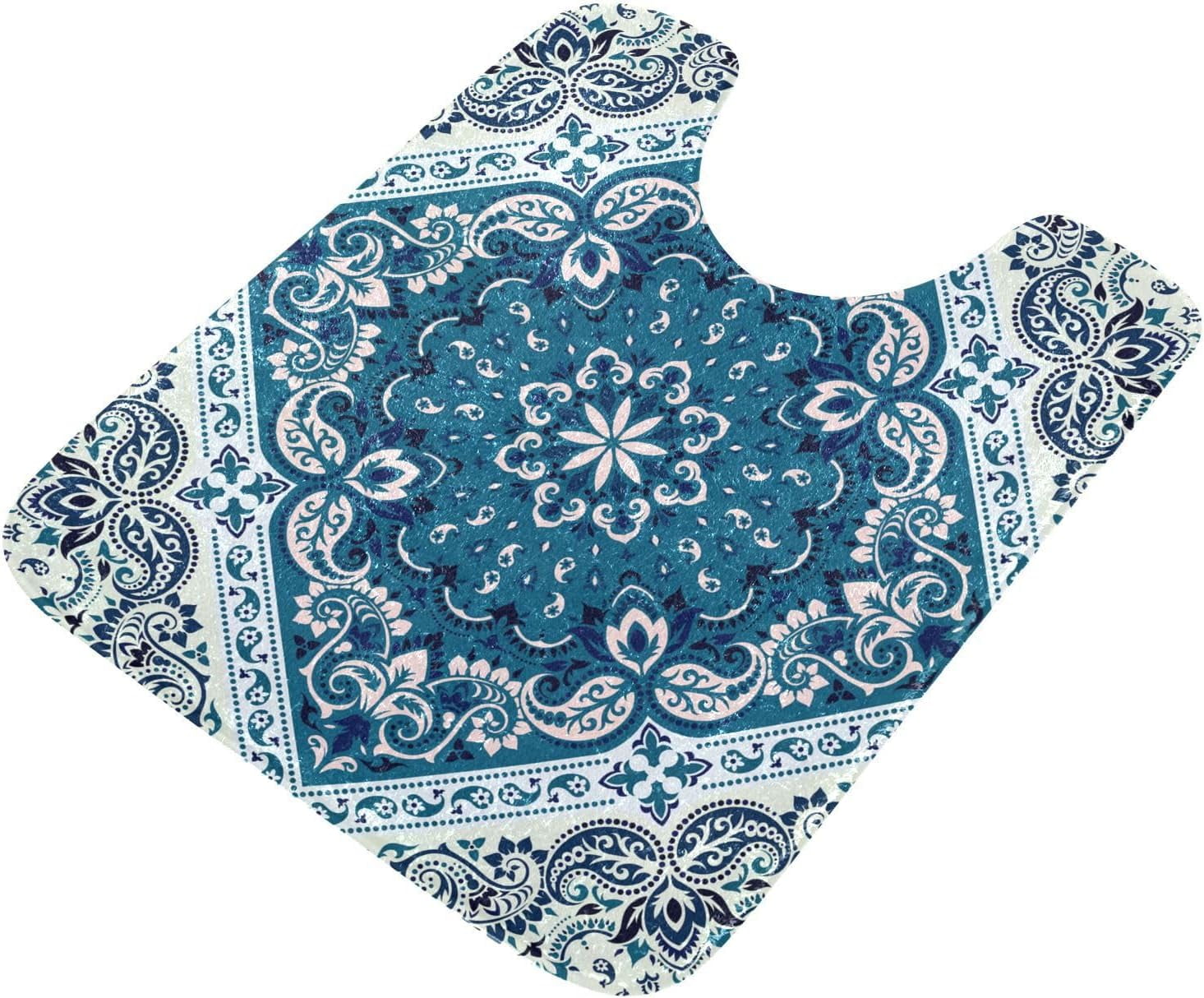 Dreamtimes Paisley Print High Absorbent U-Shaped Contour Toilet Rugs ...