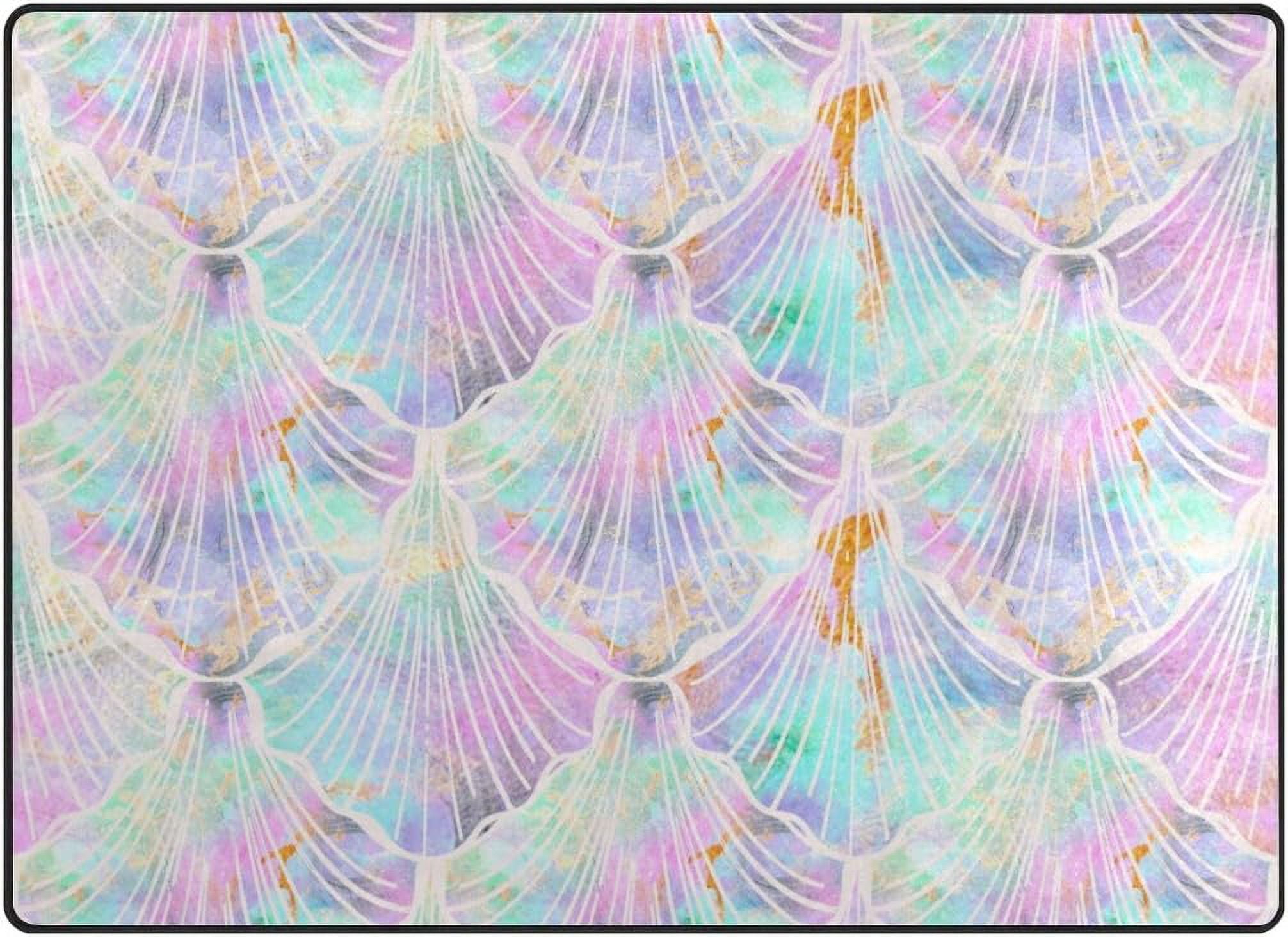 Dreamtimes Pastel Marble Mermaid Print 80 x 58 inches Lightweight Soft ...