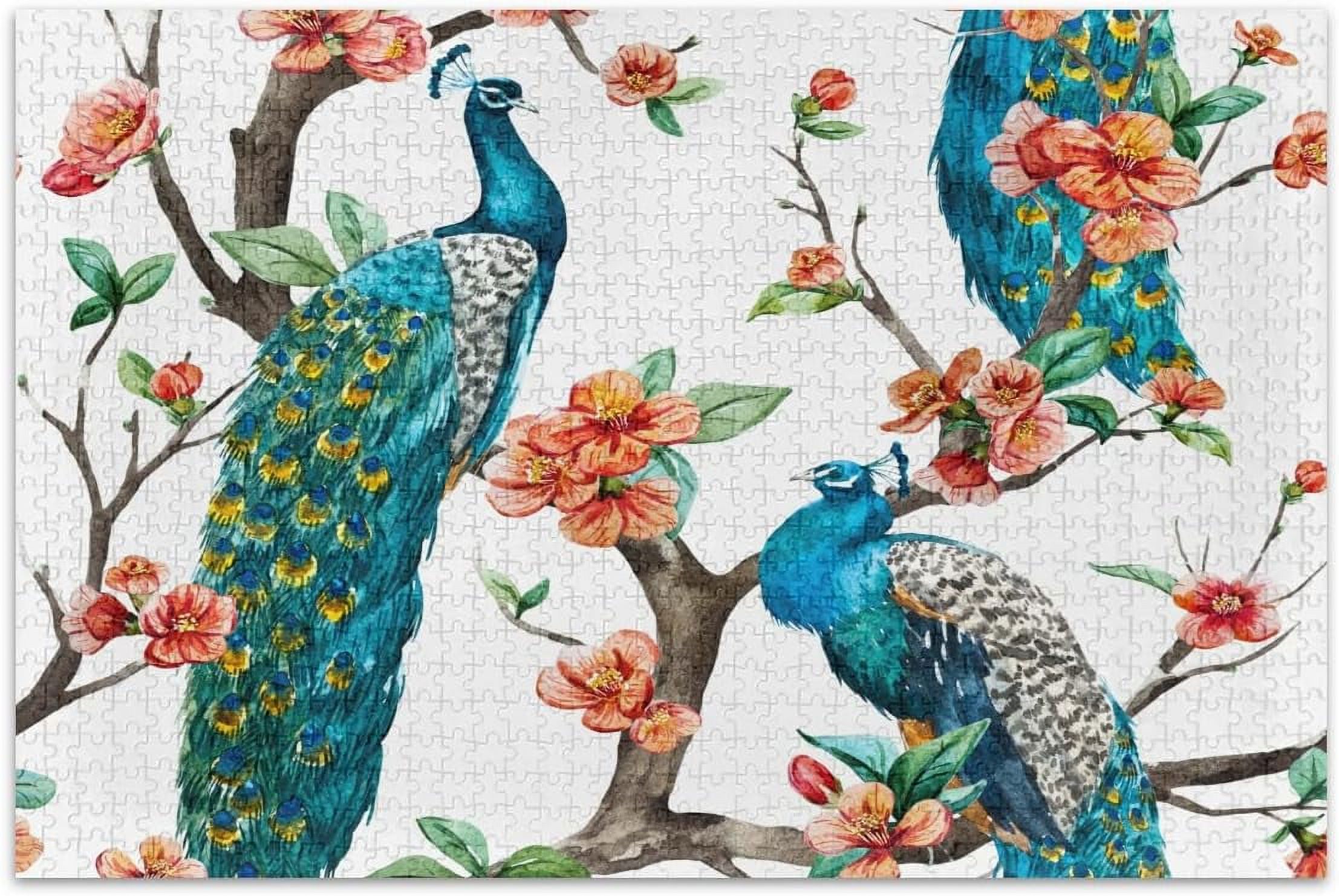 Dreamtimes Peacock Jigsaw Puzzles 1000 Piece for Adults Large Puzzle ...