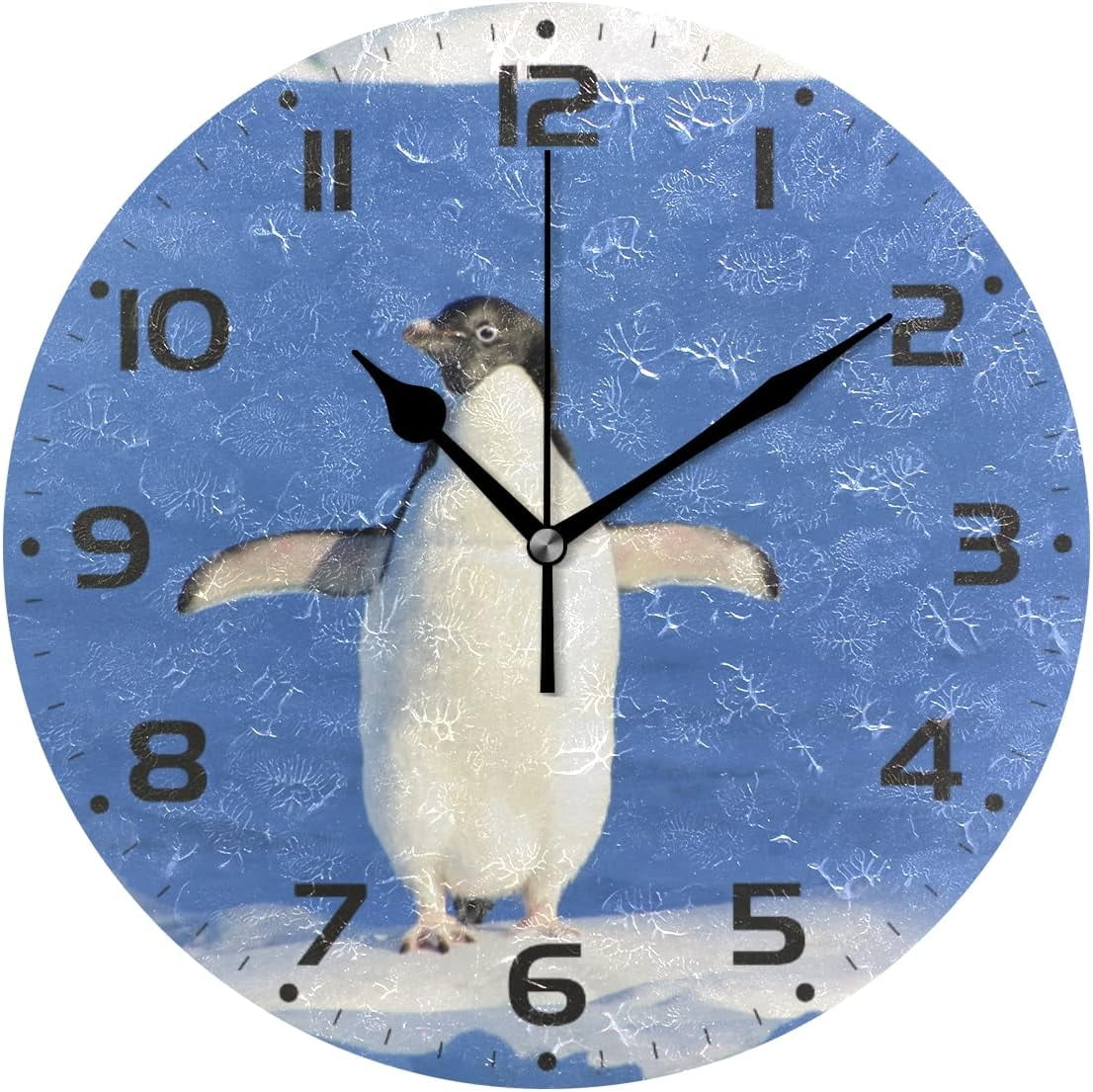 Dreamtimes Penguin Snow View Wall Clock, 10 Inch Silent Non Ticking ...