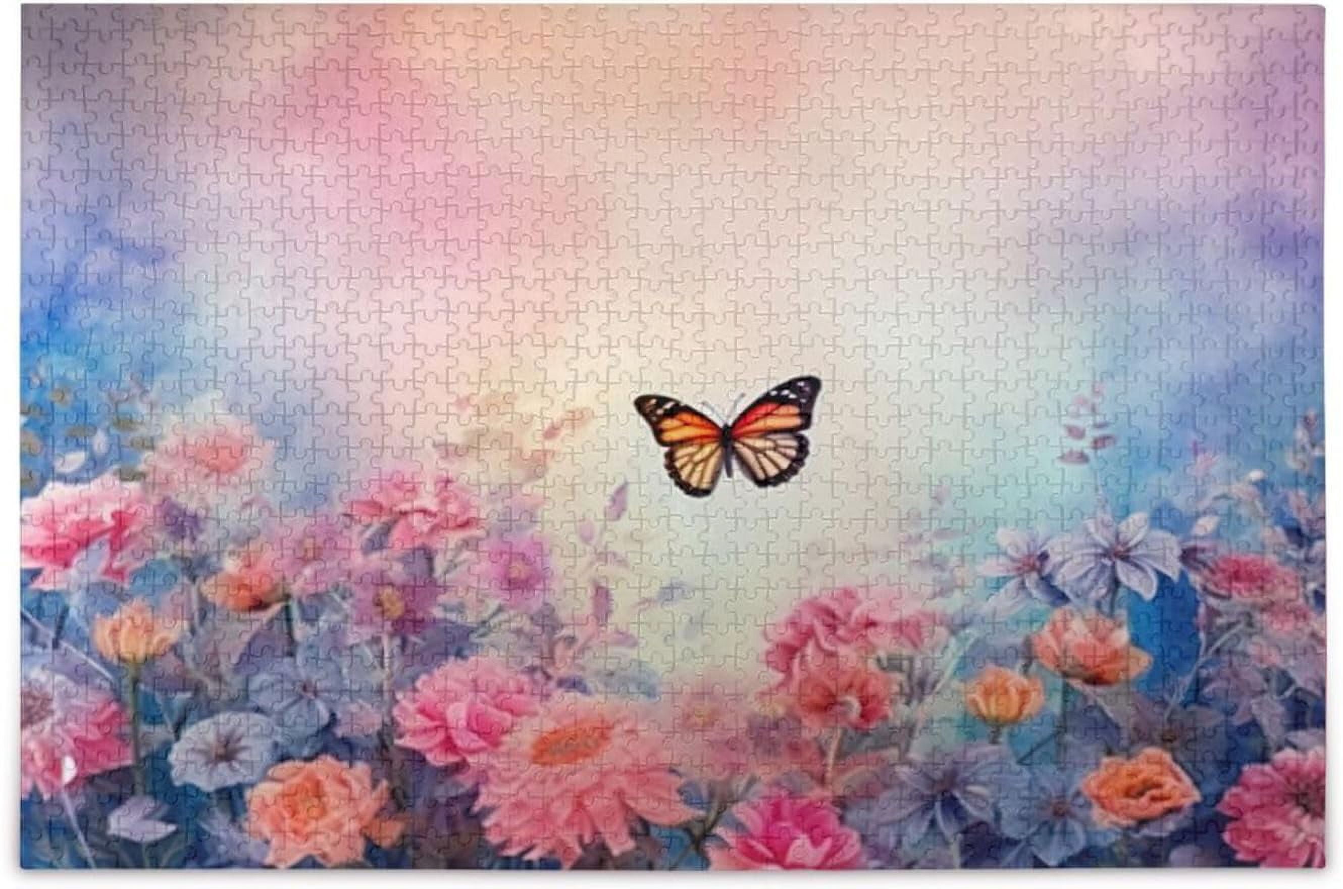 Dreamtimes Pink Butterflies 1000 Piece Large Jigsaw Puzzle for Adults ...