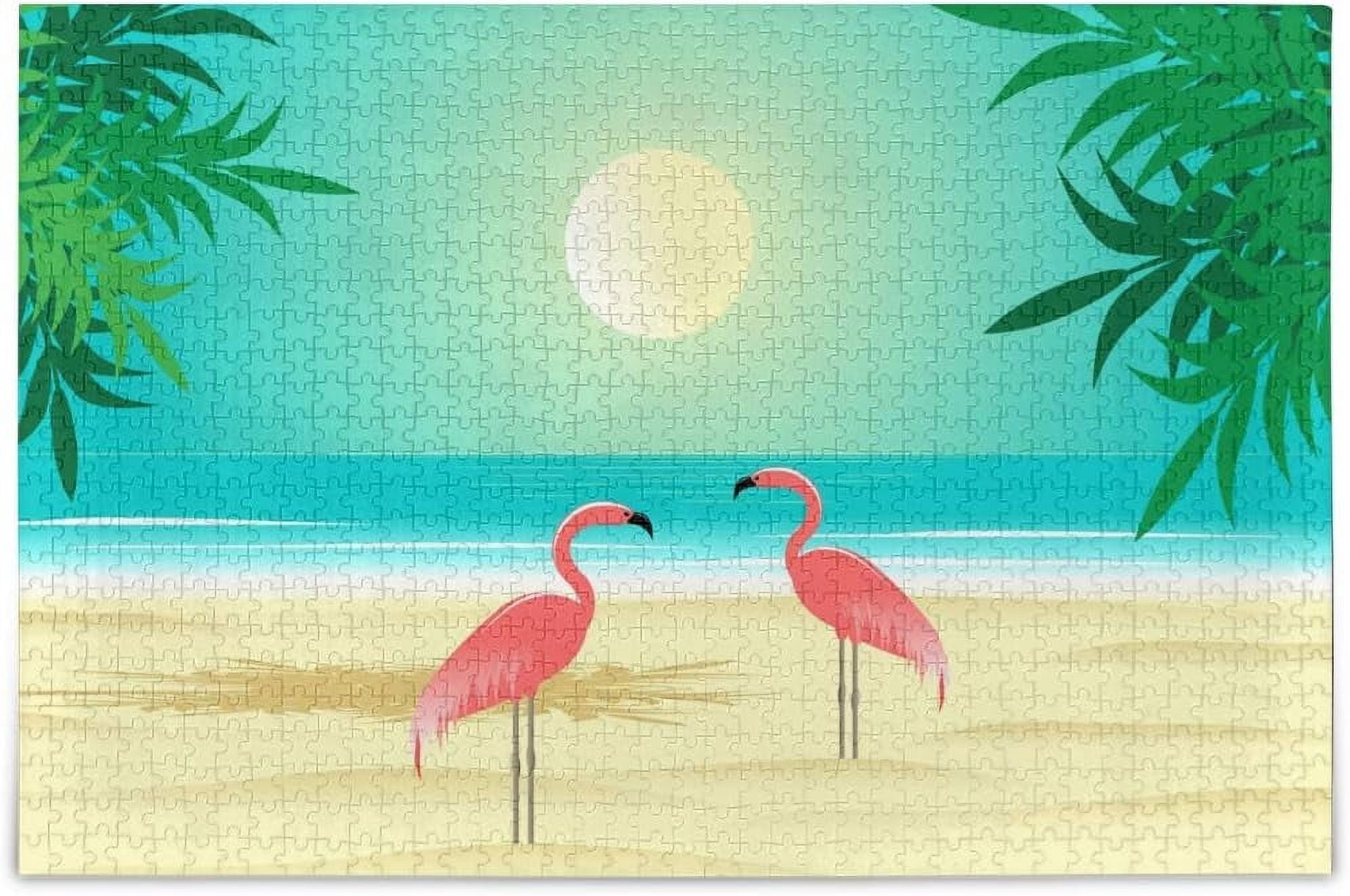 Dreamtimes Pink Flamingo On Beach Under Bright Sun Shine Blue Tropical ...