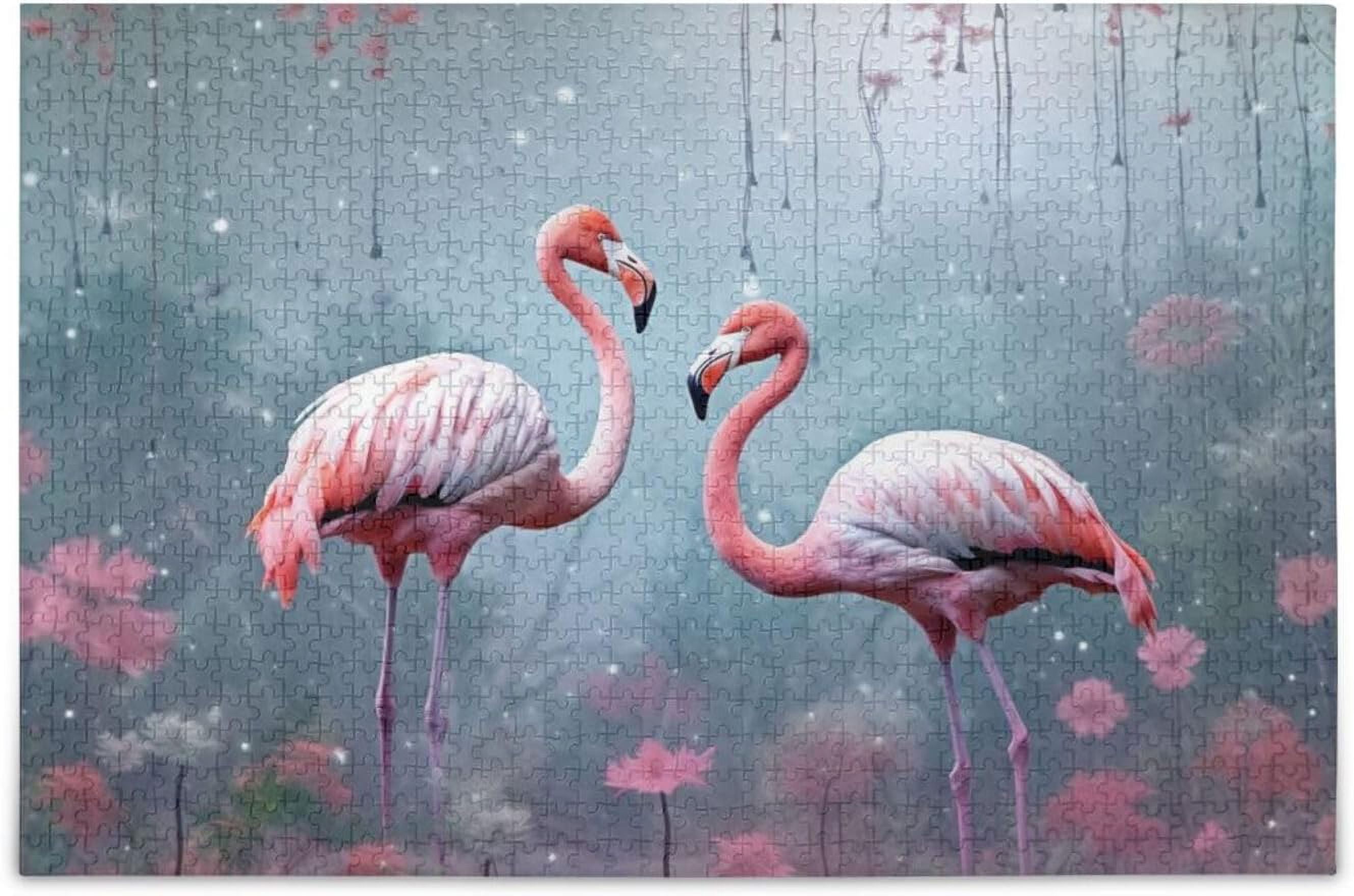 Dreamtimes Pink Flamingos Jigsaw Puzzle 1000 Pieces,Wooden Puzzles ...
