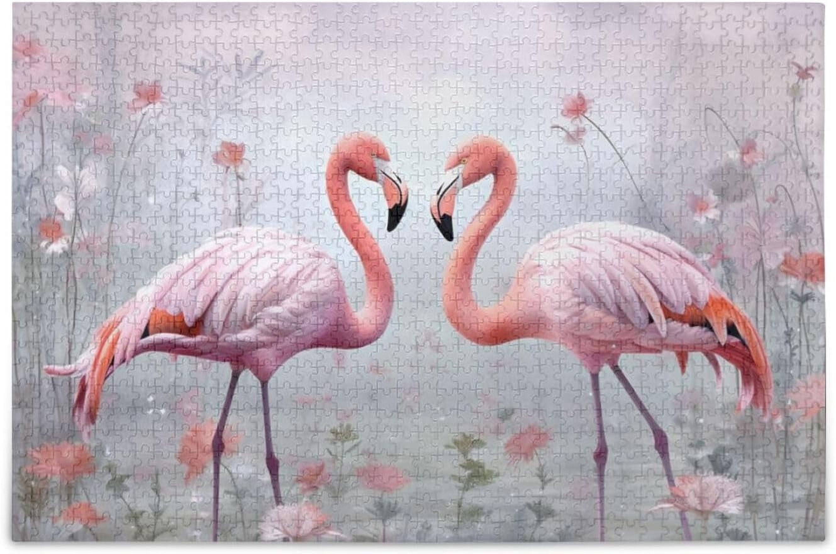 Dreamtimes Pink Flamingos Jigsaw Puzzle 1000 Pieces,Wooden Puzzles ...