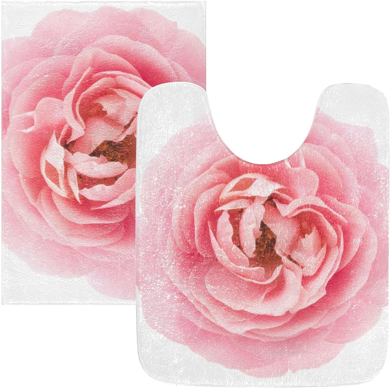 Dreamtimes Pink Rose Flower Close Up Bath Mat for Bathroom Shower U ...