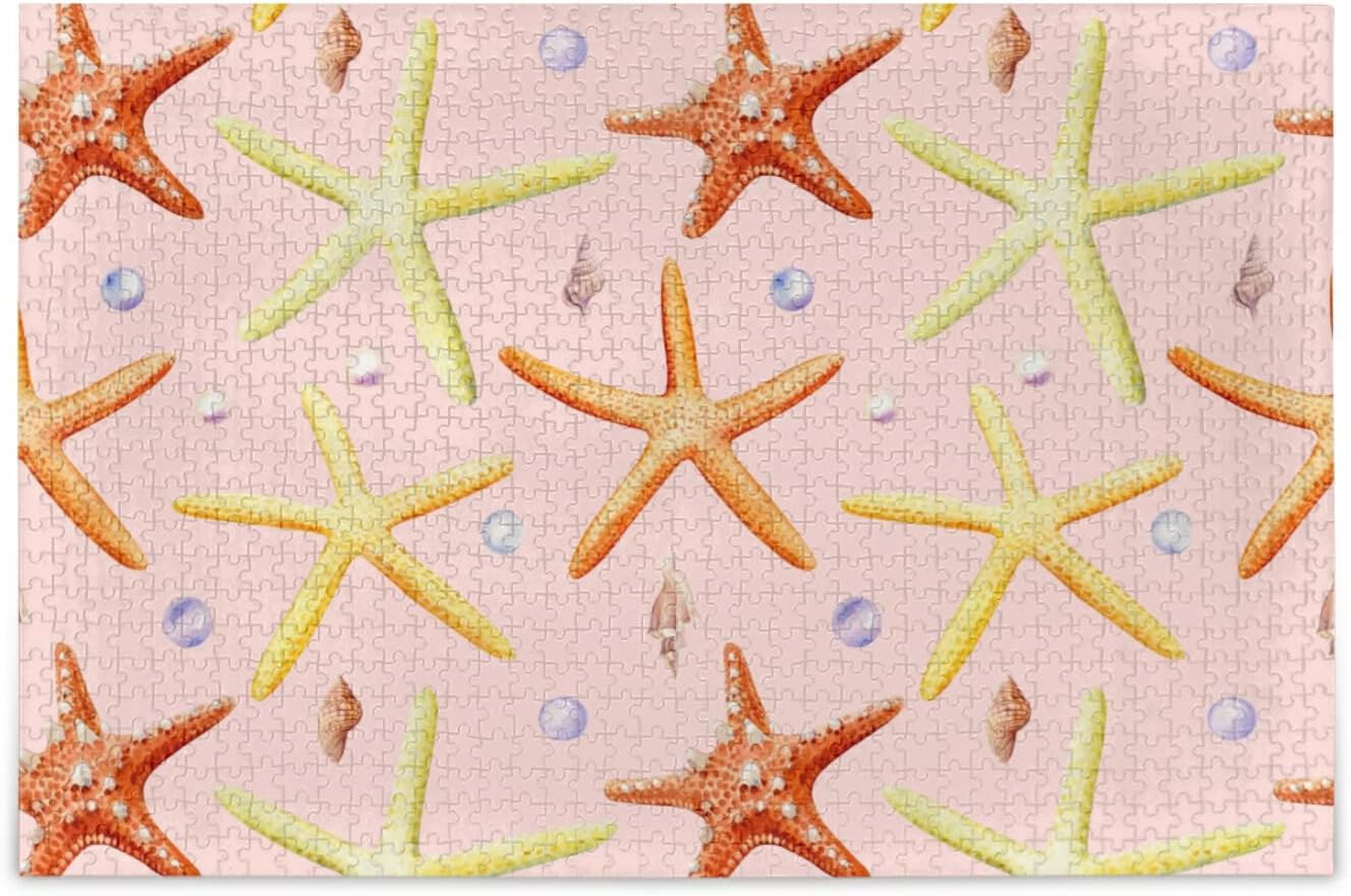 Dreamtimes Pink Starfish Summer Jigsaw Puzzles, Puzzles for Adults 500 ...