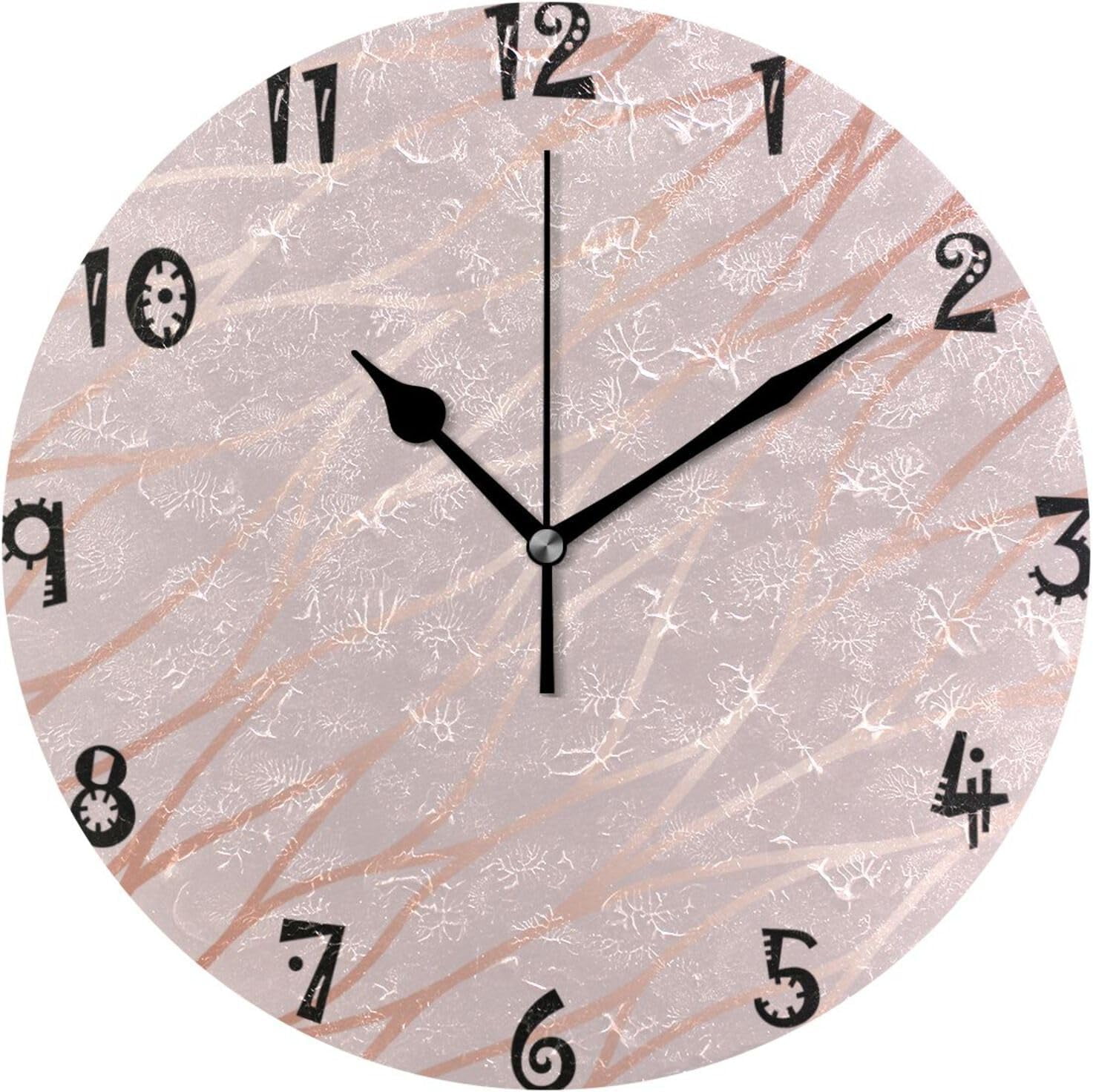 Dreamtimes Pink Stripe Wall Clock,Silent Non Ticking 10 Inch Battery ...