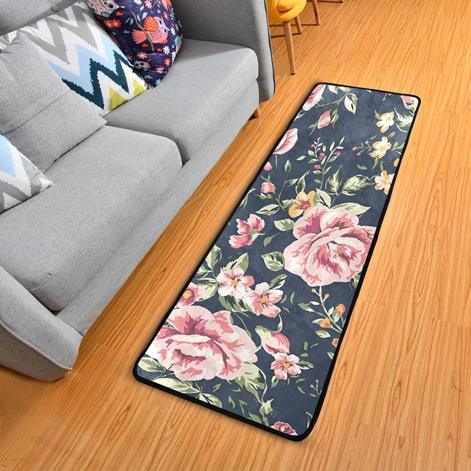 Dreamtimes Pink Vintage Flower Hallway Runner Rug 2'x6' Kitchen Rug ...