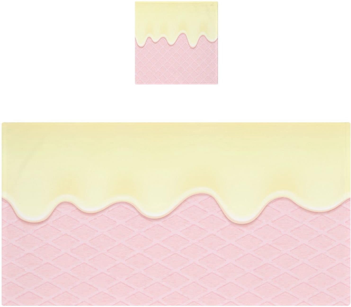 Dreamtimes Pink Wafer Design Bath Towels Set 1 Bath Towel 1 Washcloth ...