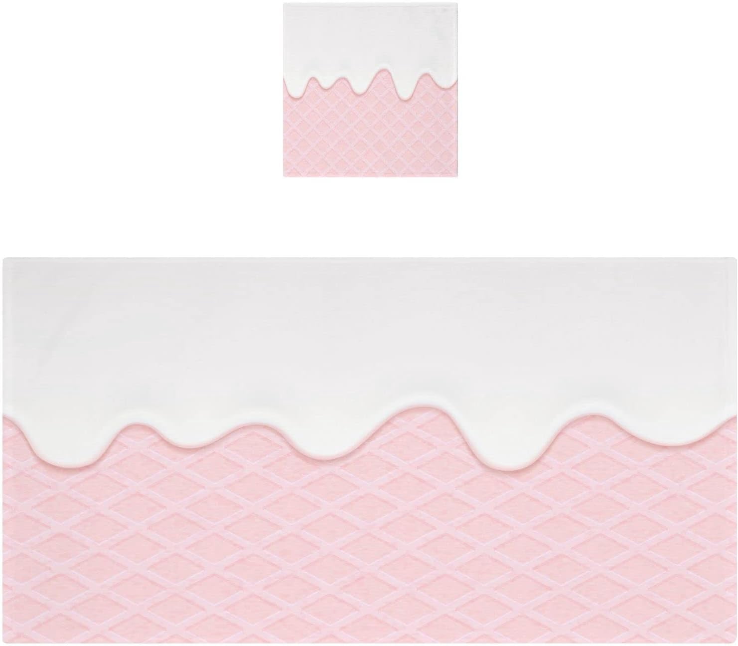 Dreamtimes Pink Wafer Texture Bath Towels Set 1 Bath Towel 1 Washcloth ...