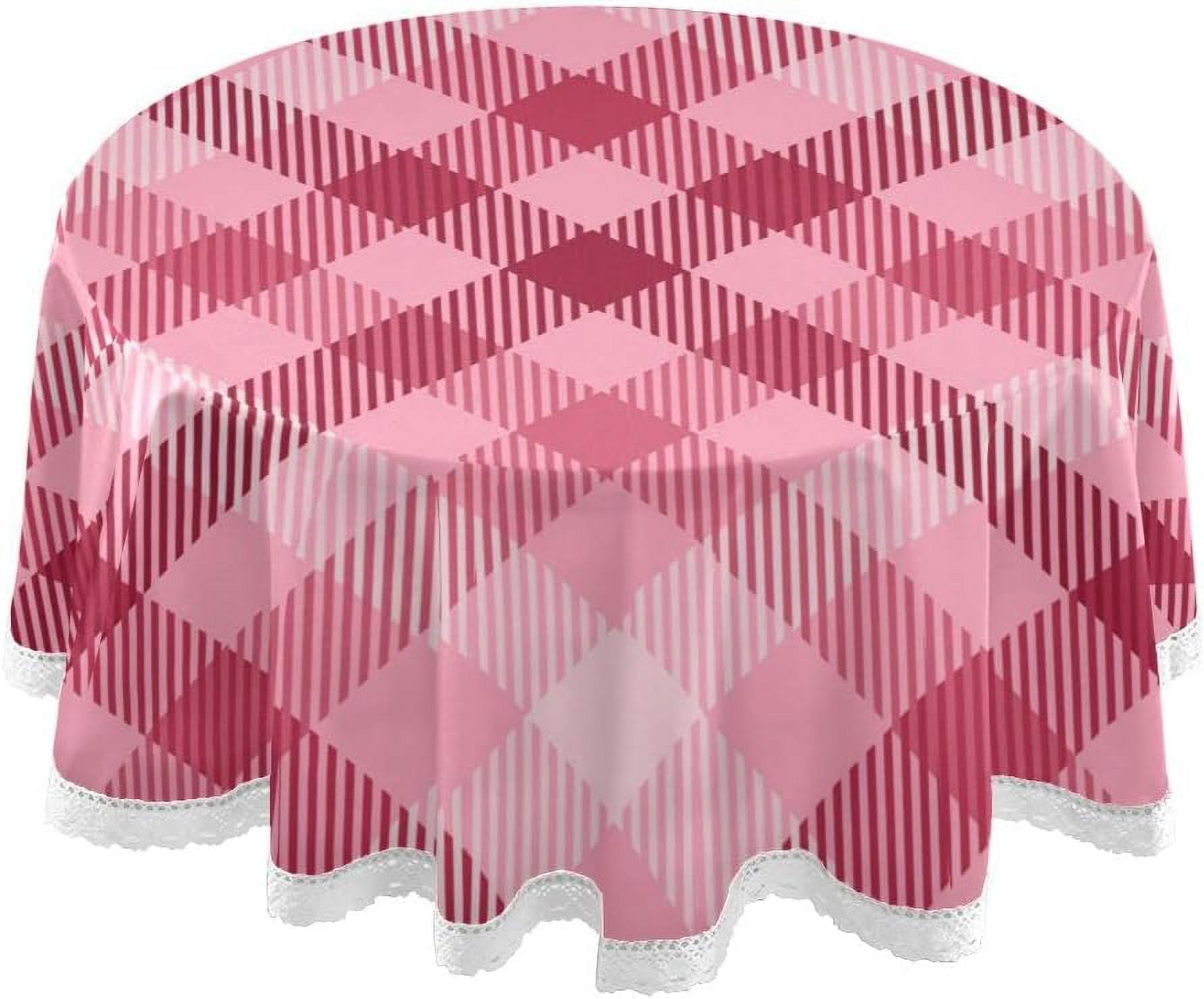 Dreamtimes Plaid Round Tablecloth 60", Waterproof Tablecloth Stain ...