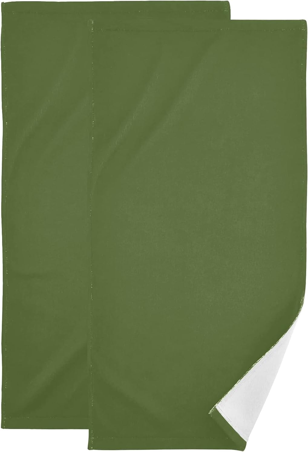 Dreamtimes Plain Dark Olive Green Solid Color Hand Towels Set of 2 ...