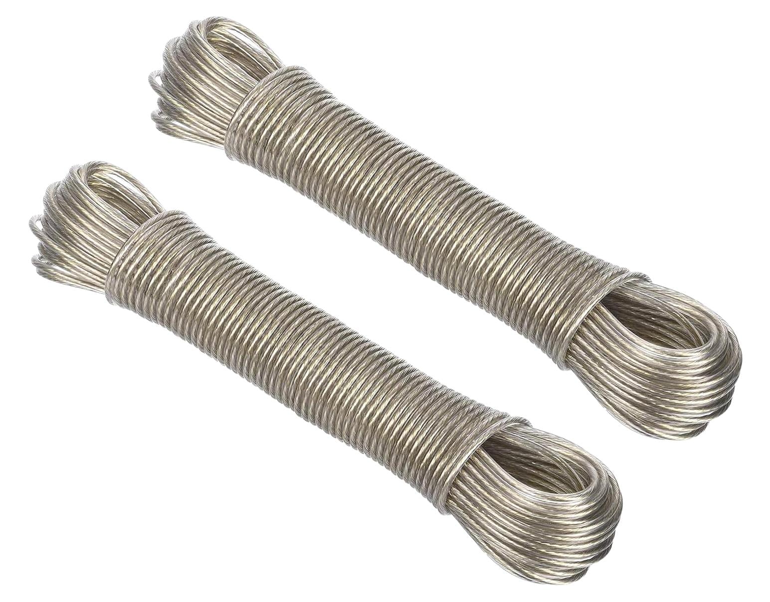 Dreamtimes Plastic Coated Clothesline, 2 Pack 1/8 Inch x 66 FT Extra ...