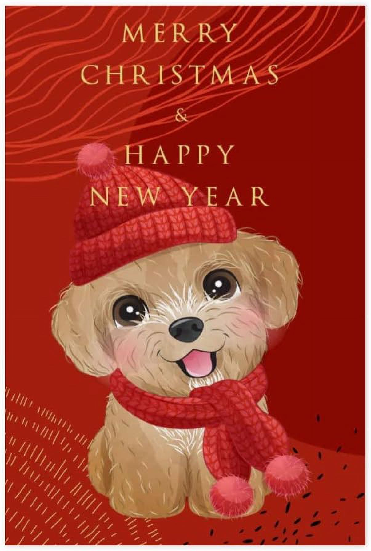 Dreamtimes Poster Prints Wall Paper Art Decor Cute Dog Merry Christmas ...