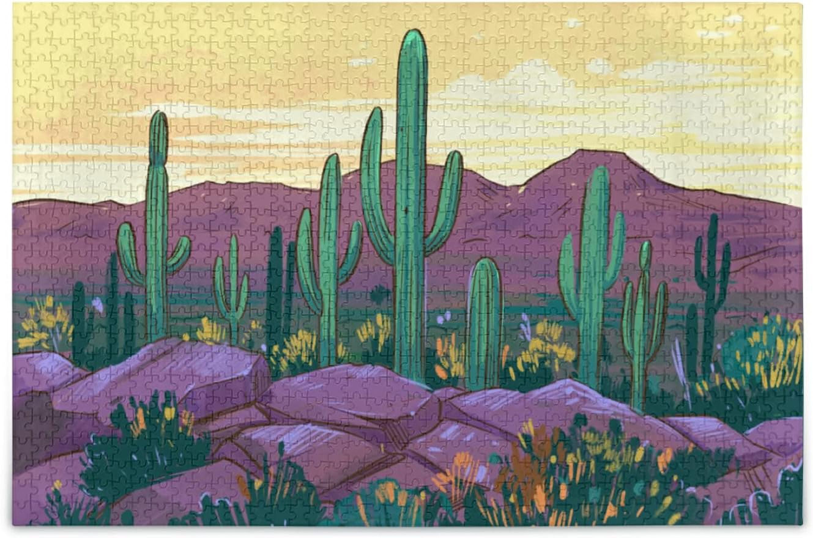 Dreamtimes Prairie Cacti Jigsaw Puzzles, Puzzles for Adults 500 Pieces ...