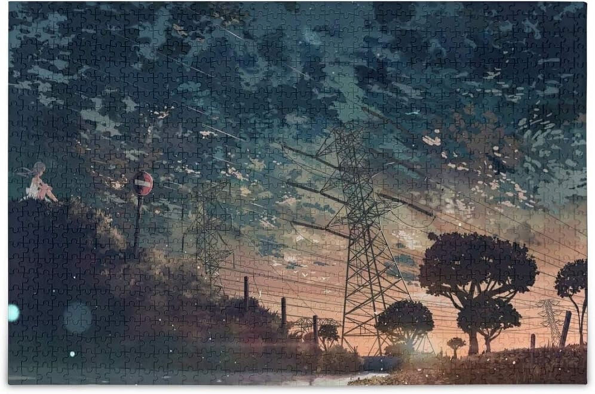 Dreamtimes Pretty Girl Town Wire Tower Tree Galaxy Sky Jigsaw Puzzles ...