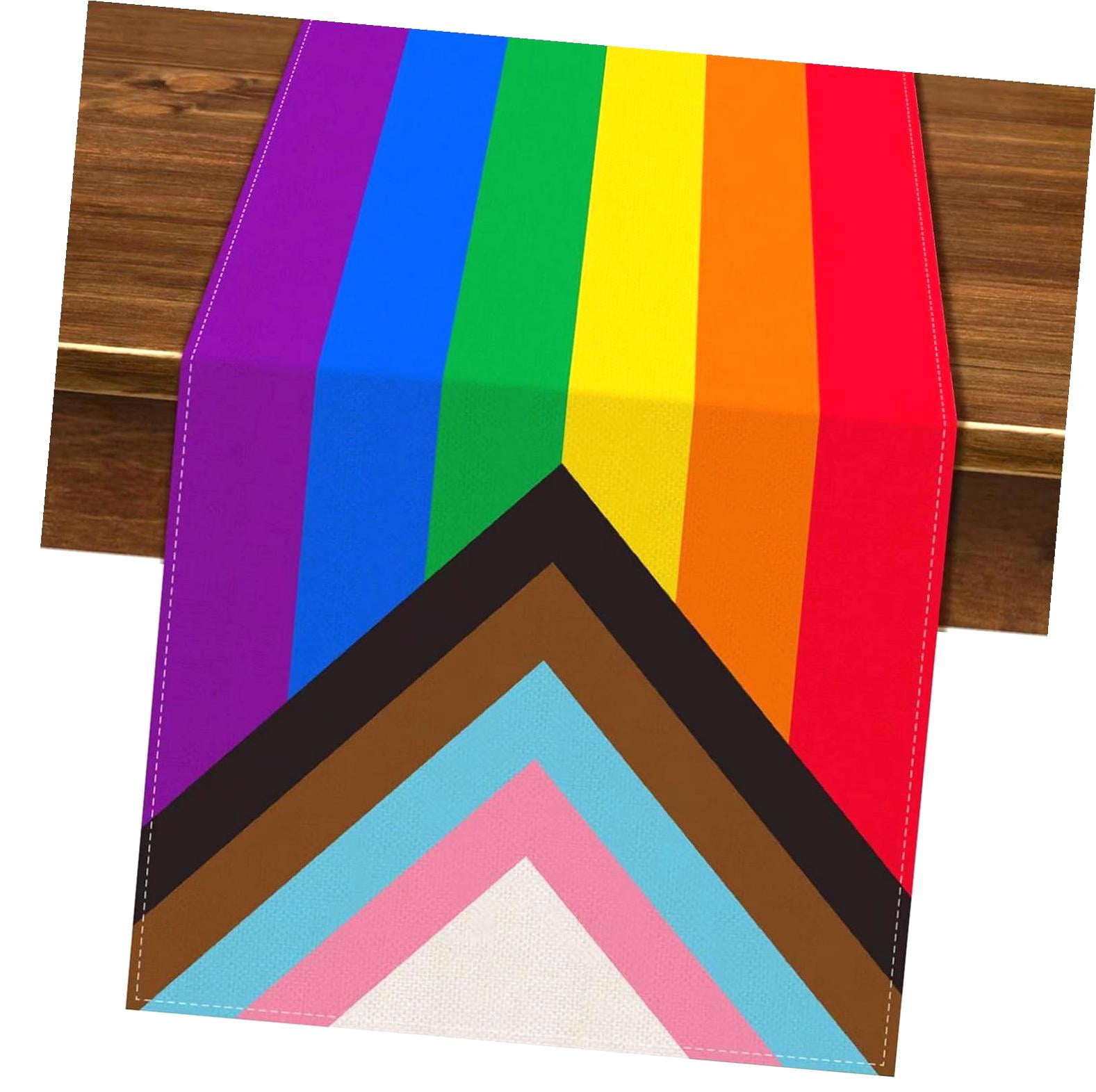 Dreamtimes Pride Celebration Table Runner, Rustic Linen Design for ...