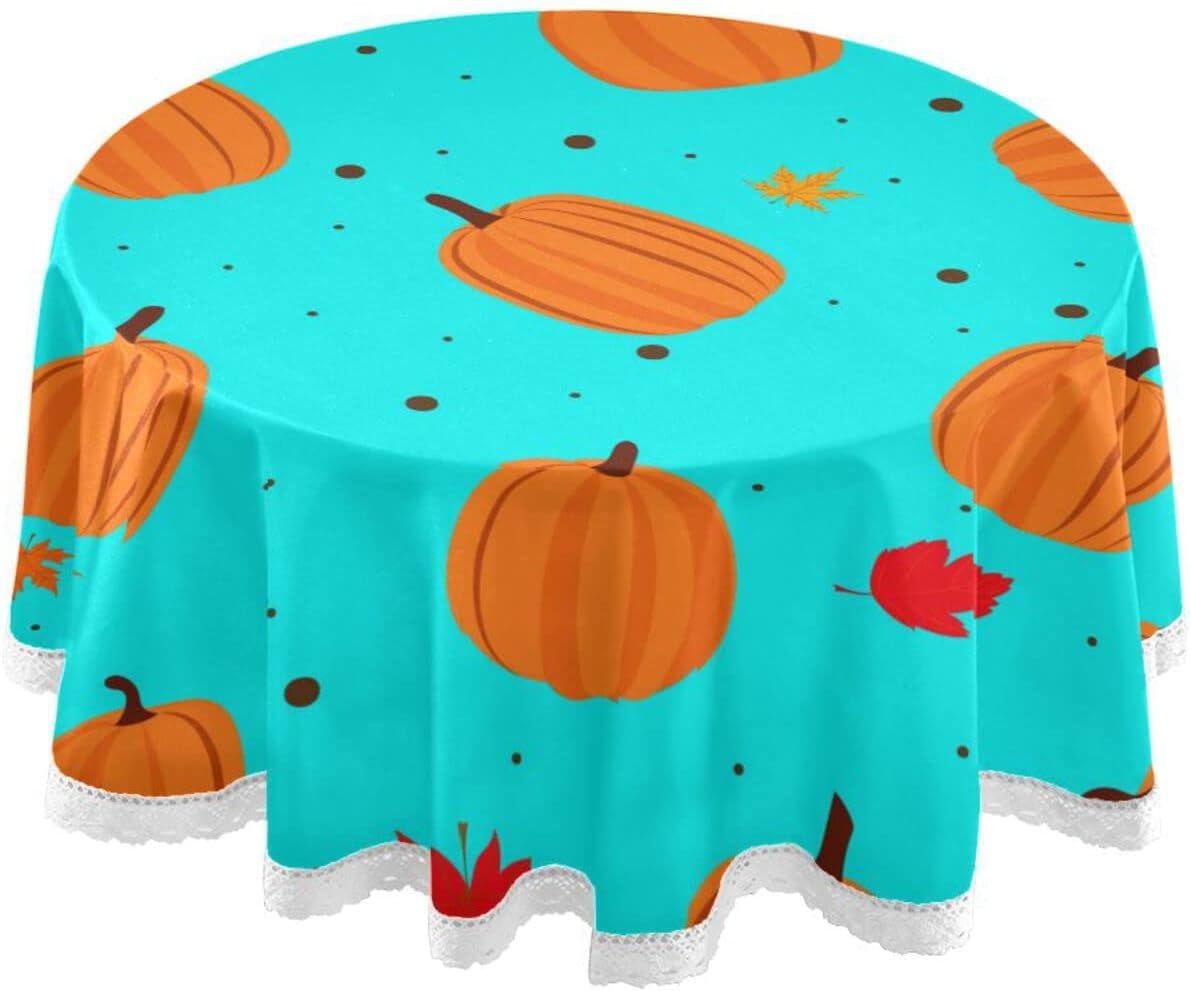 Dreamtimes Pumpkin Thanksgiving Design Round Tablecloth 60", Table ...