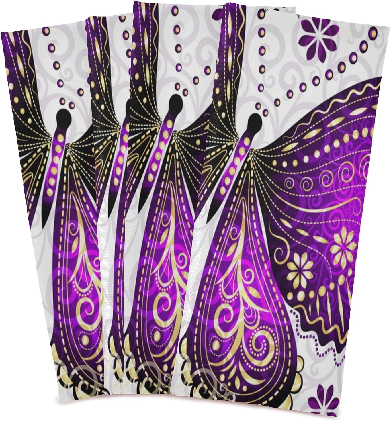 Dreamtimes Purple Butterfly Kitchen Dish Towels, 18 Inch x 28 Inch ...