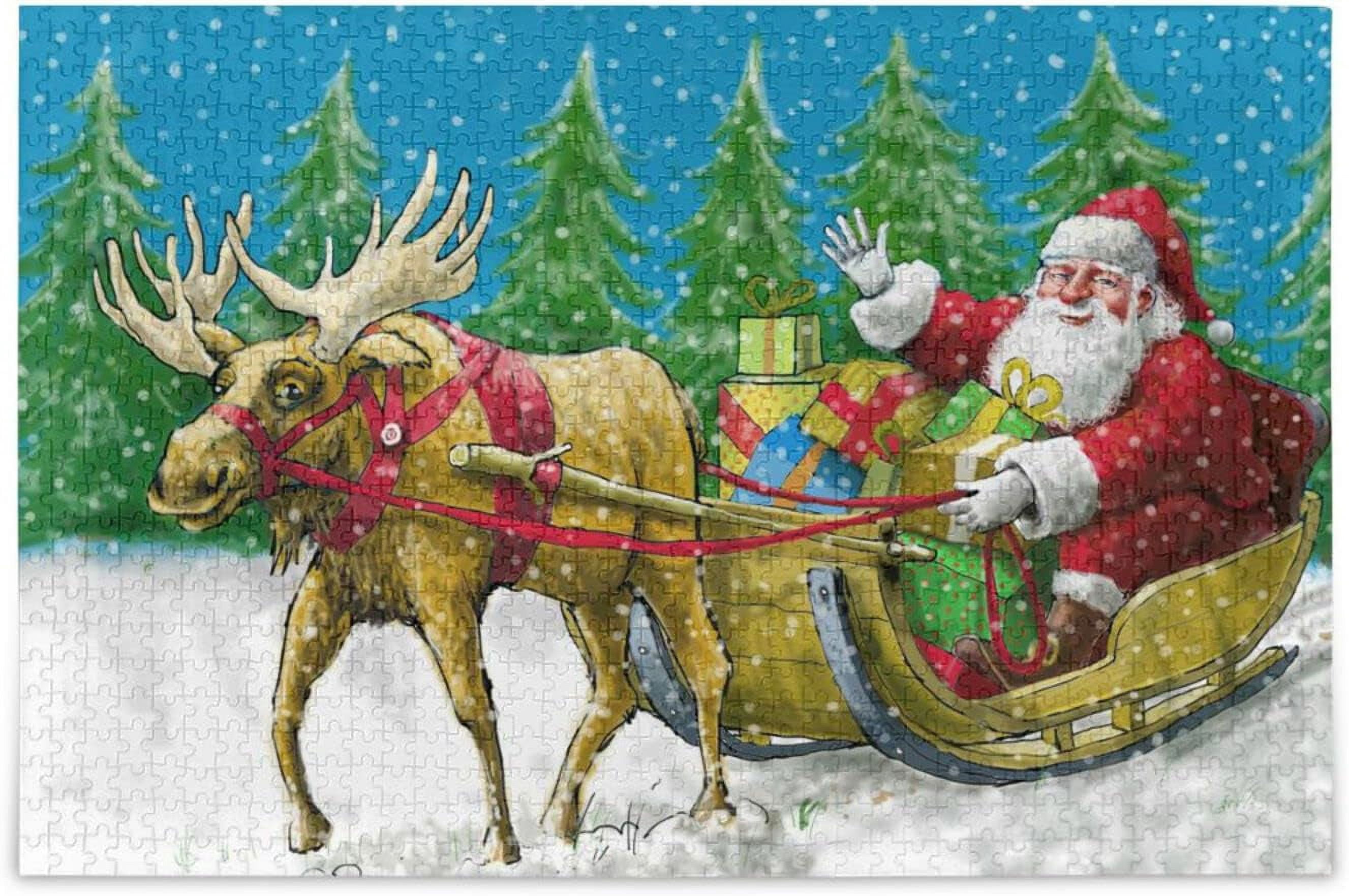 Dreamtimes Puzzle 1000 Pieces - Santa Claus - Wooden Jigsaw Puzzles for ...
