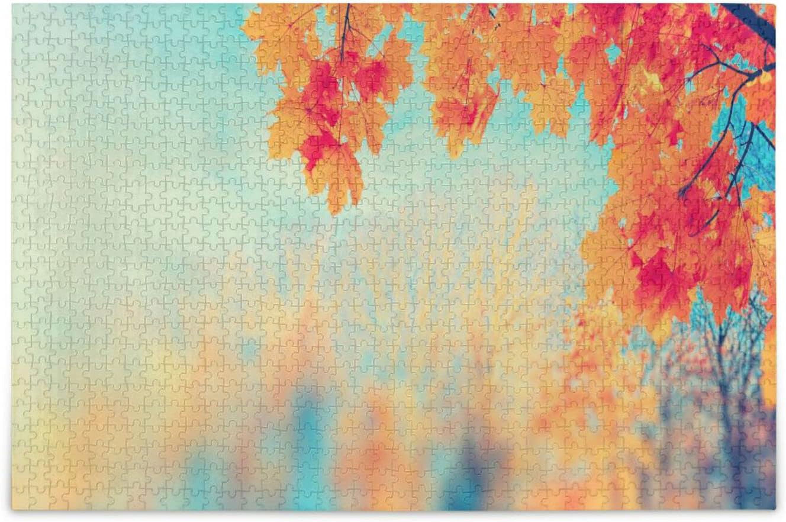 Dreamtimes Puzzle 500 Pieces - Autumn Yellow Leaf - Wooden Jigsaw ...