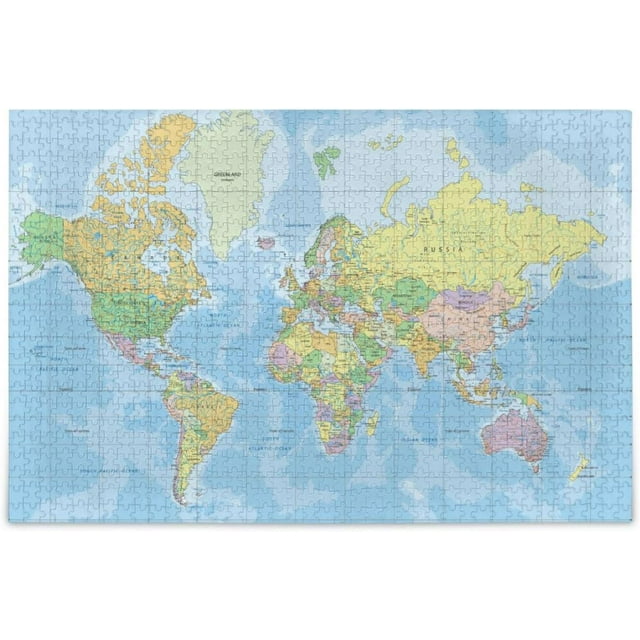 Dreamtimes Puzzle 500 Pieces - World Map - Wooden Jigsaw Puzzles for ...