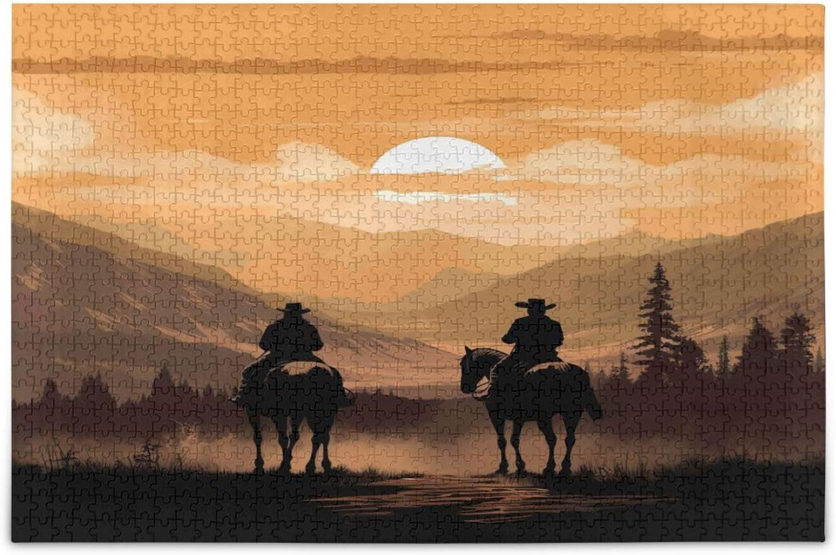 Dreamtimes Puzzle- American West Cowboy Jigsaw Puzzles,1000 Piece ...