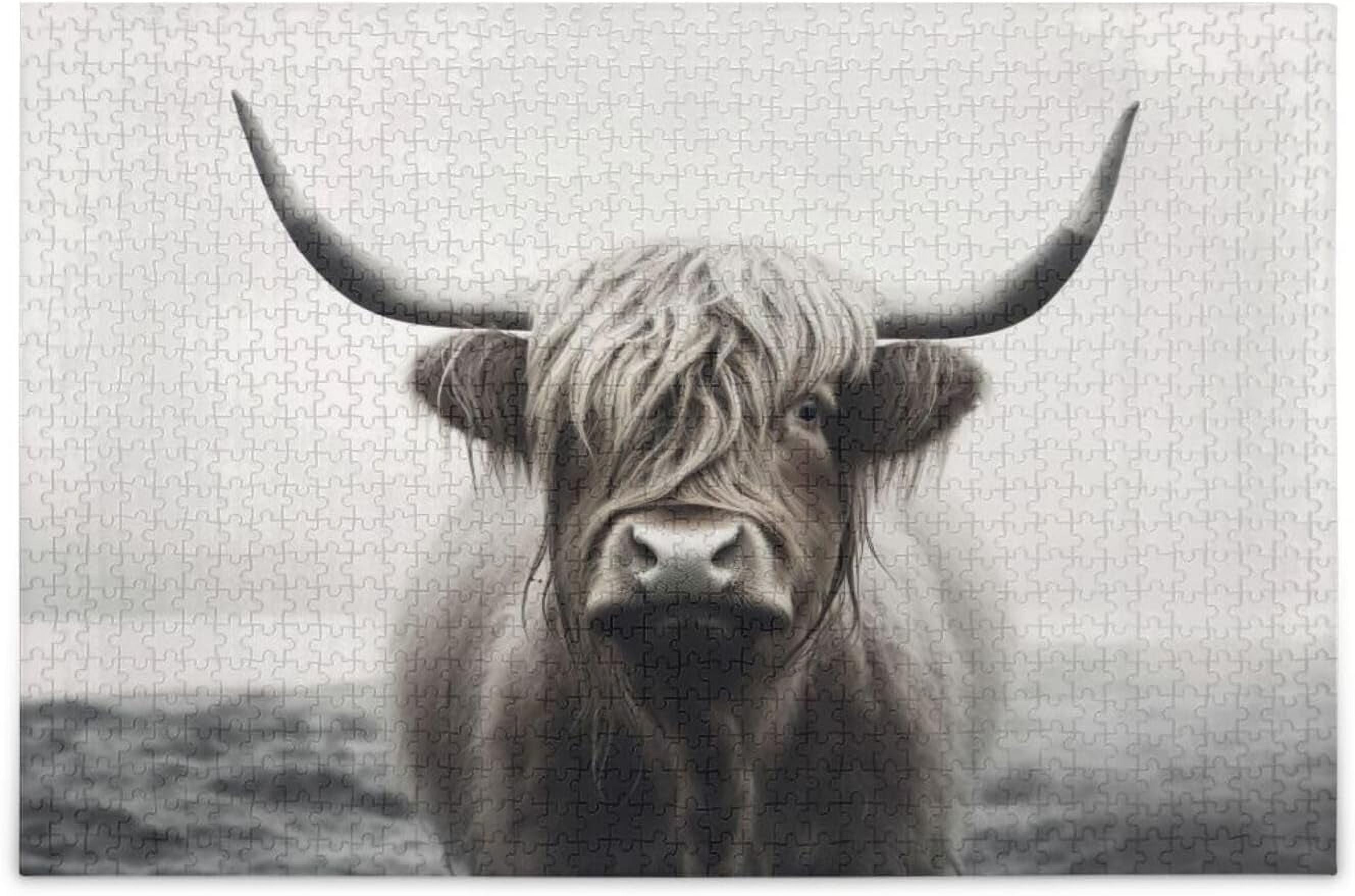 Dreamtimes Puzzle- Funny Highland Cow Jigsaw Puzzles,1000 Piece Puzzles ...