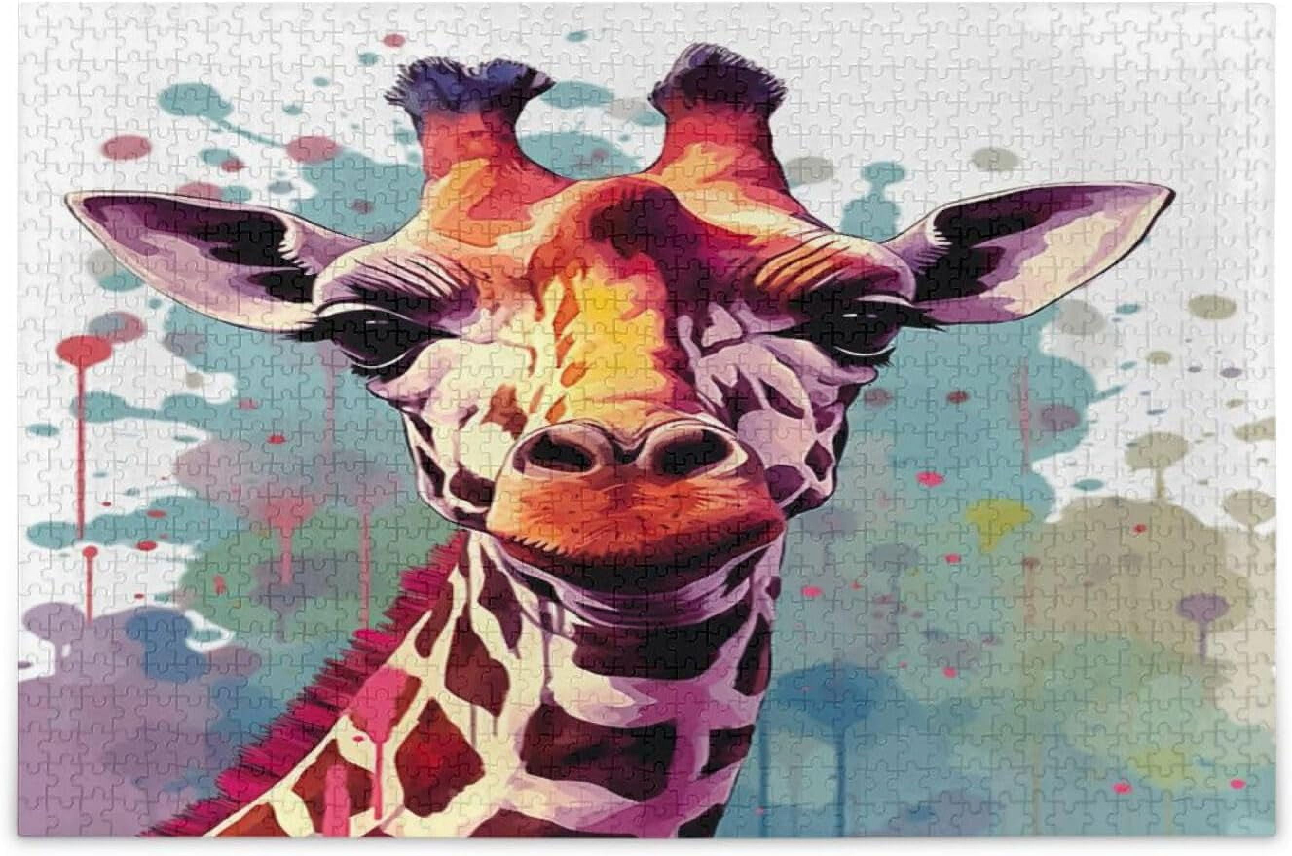 Dreamtimes Puzzle- Giraffe Painting Jigsaw Puzzles, 500 Piece Puzzles ...