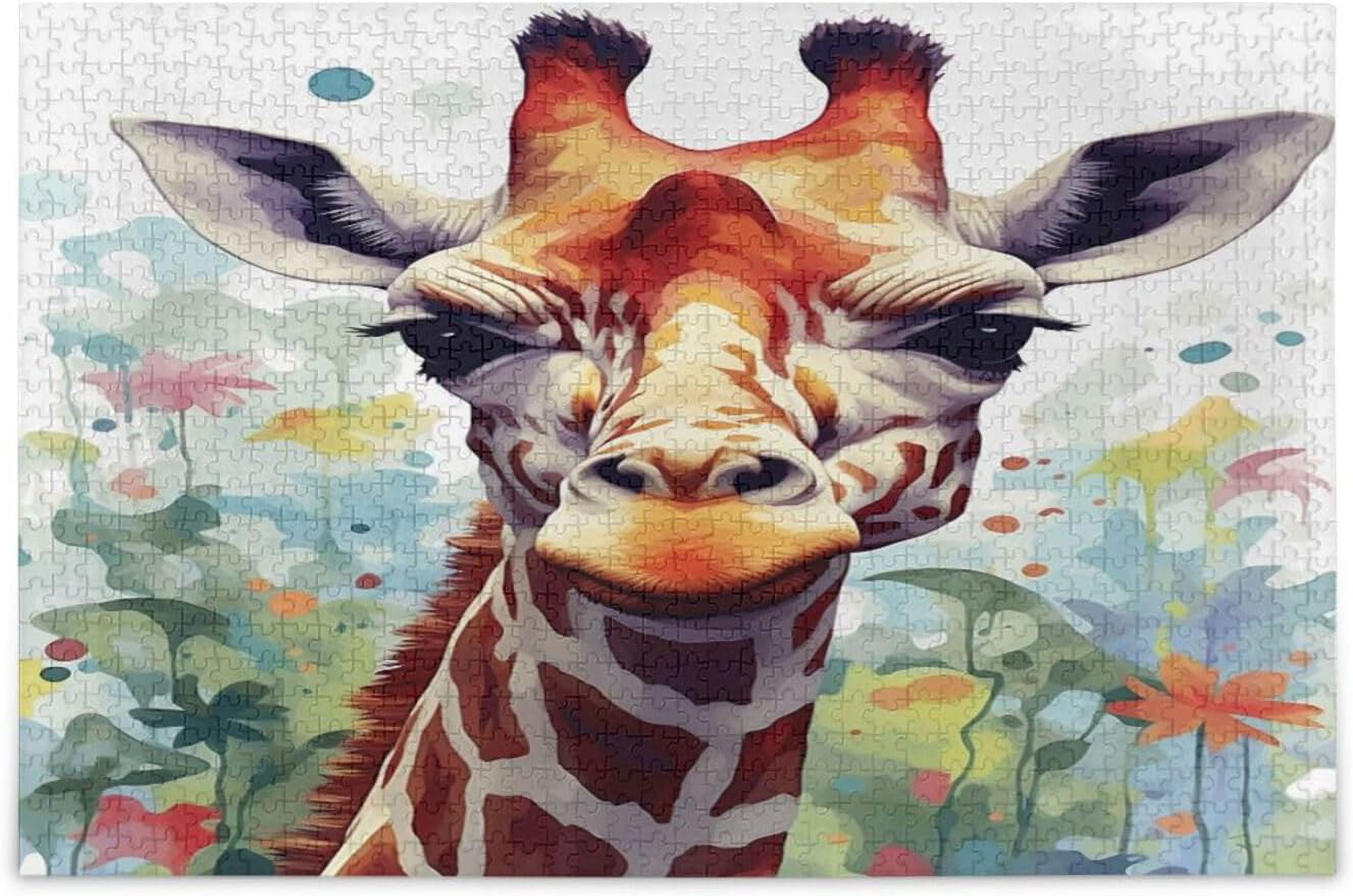 Dreamtimes Puzzle- Giraffe Painting Jigsaw Puzzles, 500 Piece Puzzles ...