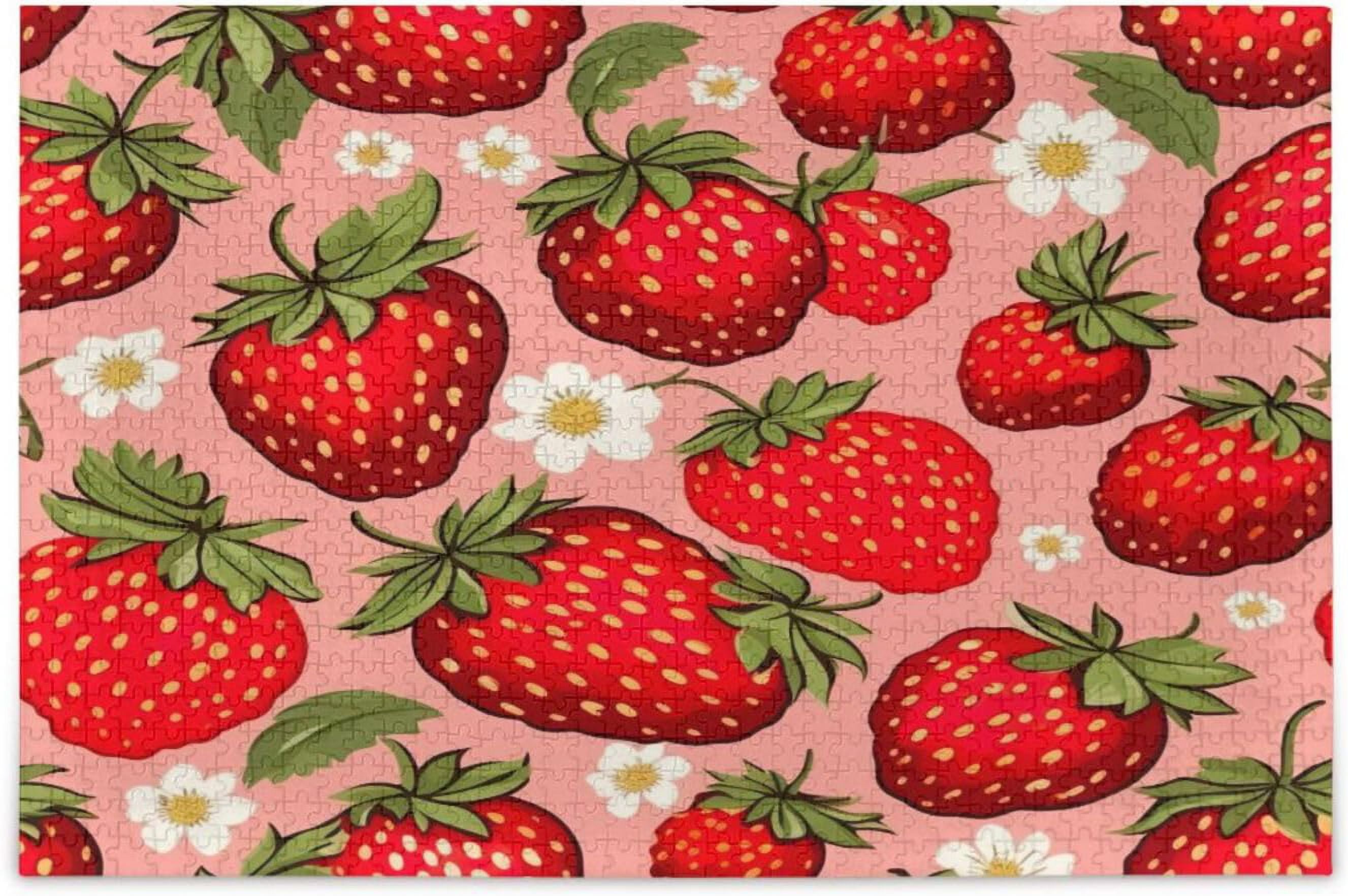 Dreamtimes Puzzle- Strawberry Pattern Jigsaw Puzzles, 500 Piece Puzzles ...