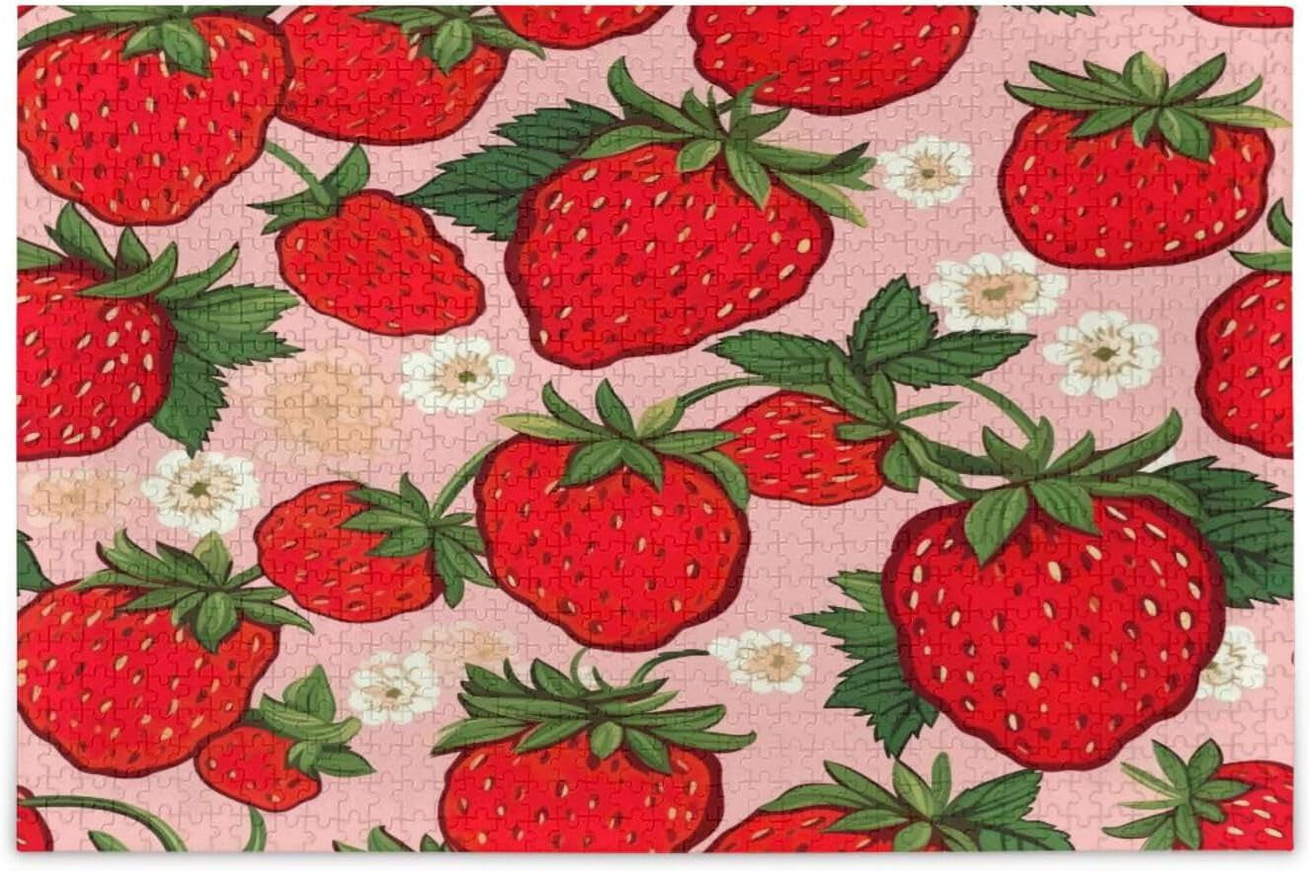 Dreamtimes Puzzle- Strawberry Pattern Jigsaw Puzzles, 500 Piece Puzzles ...