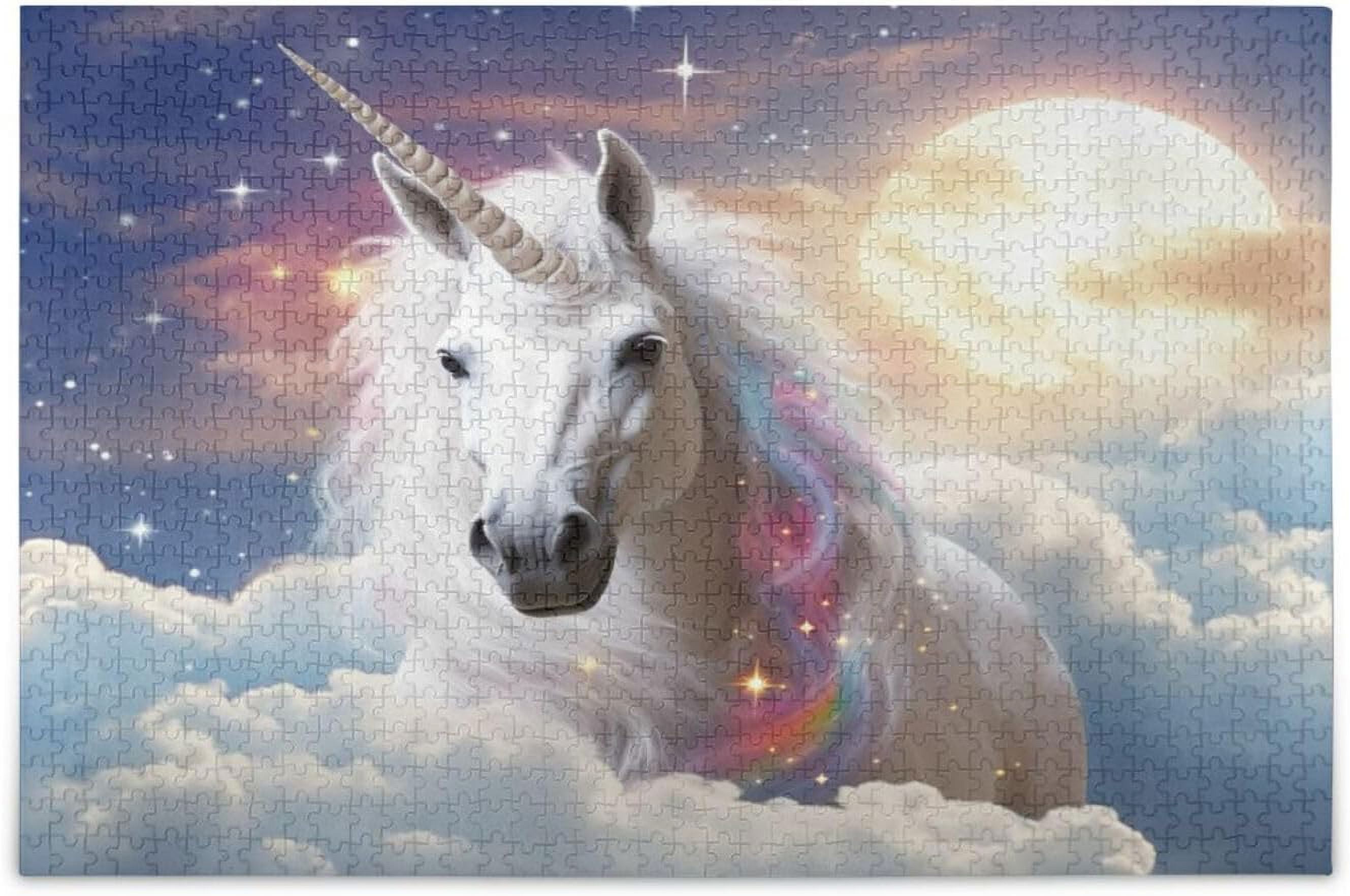 Dreamtimes Puzzle- White Unicorn Jigsaw Puzzles, 500 Piece Puzzles for ...