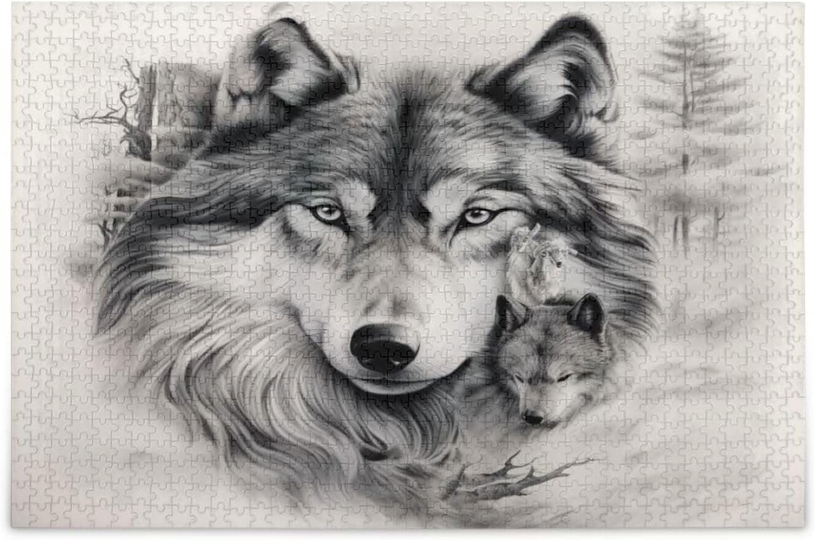 Dreamtimes Puzzle- Wolf Jigsaw Puzzles, 500 Piece Puzzles for Family ...