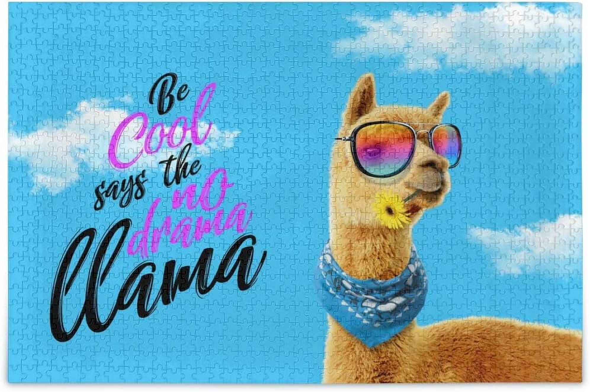 Dreamtimes Puzzles for Adults 1000 Piece Animal Cool Hipster Llama ...