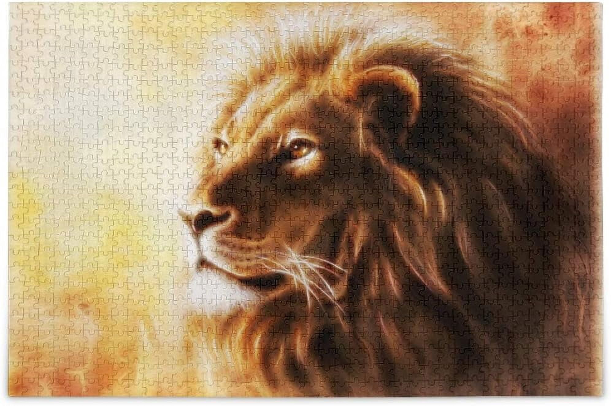 Dreamtimes Puzzles for Adults 1000 Piece Beautiful Animal Lion Head ...