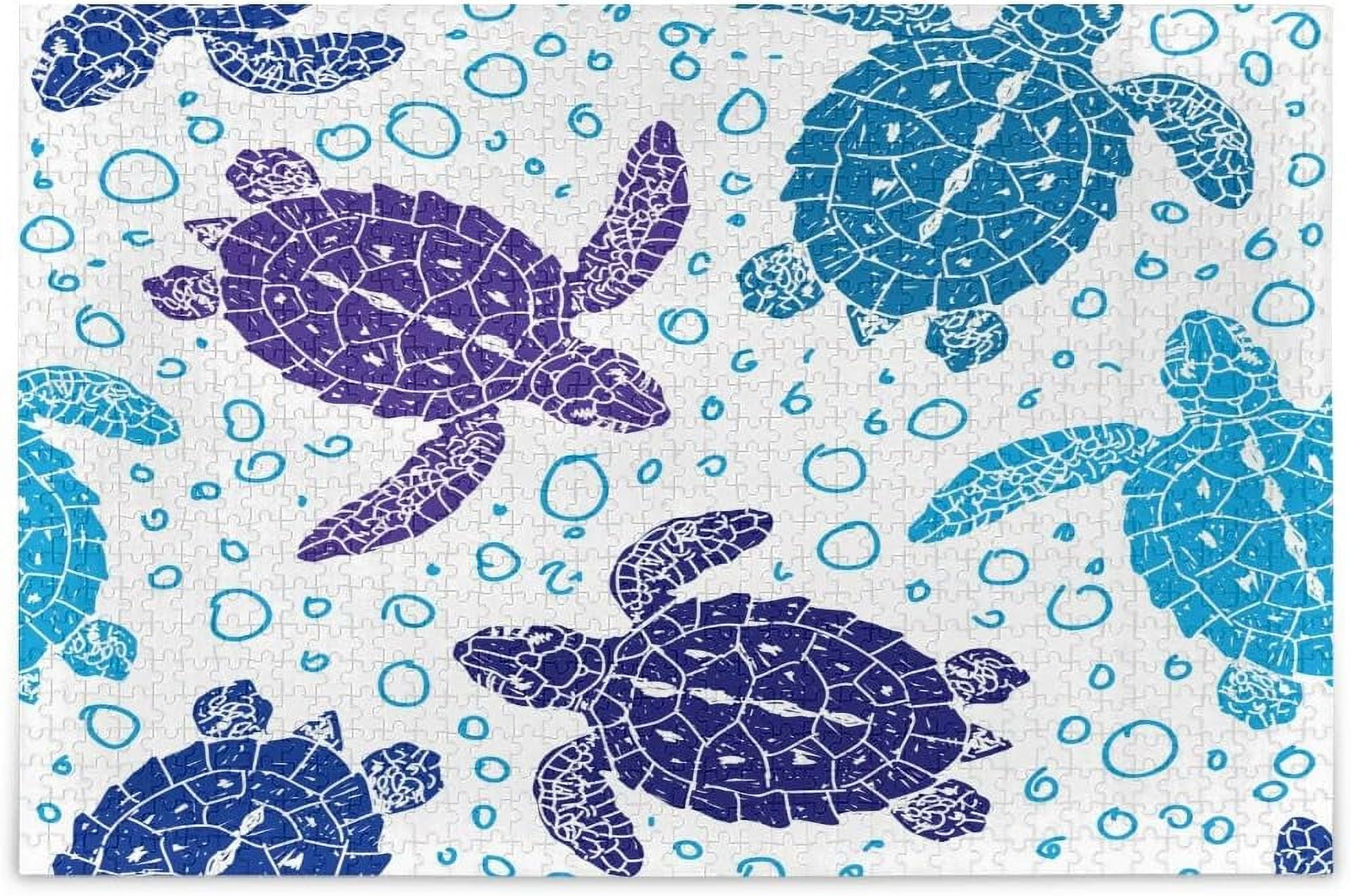 Dreamtimes Puzzles for Adults 1000 Piece Cartoon Animal Turtle Blue ...