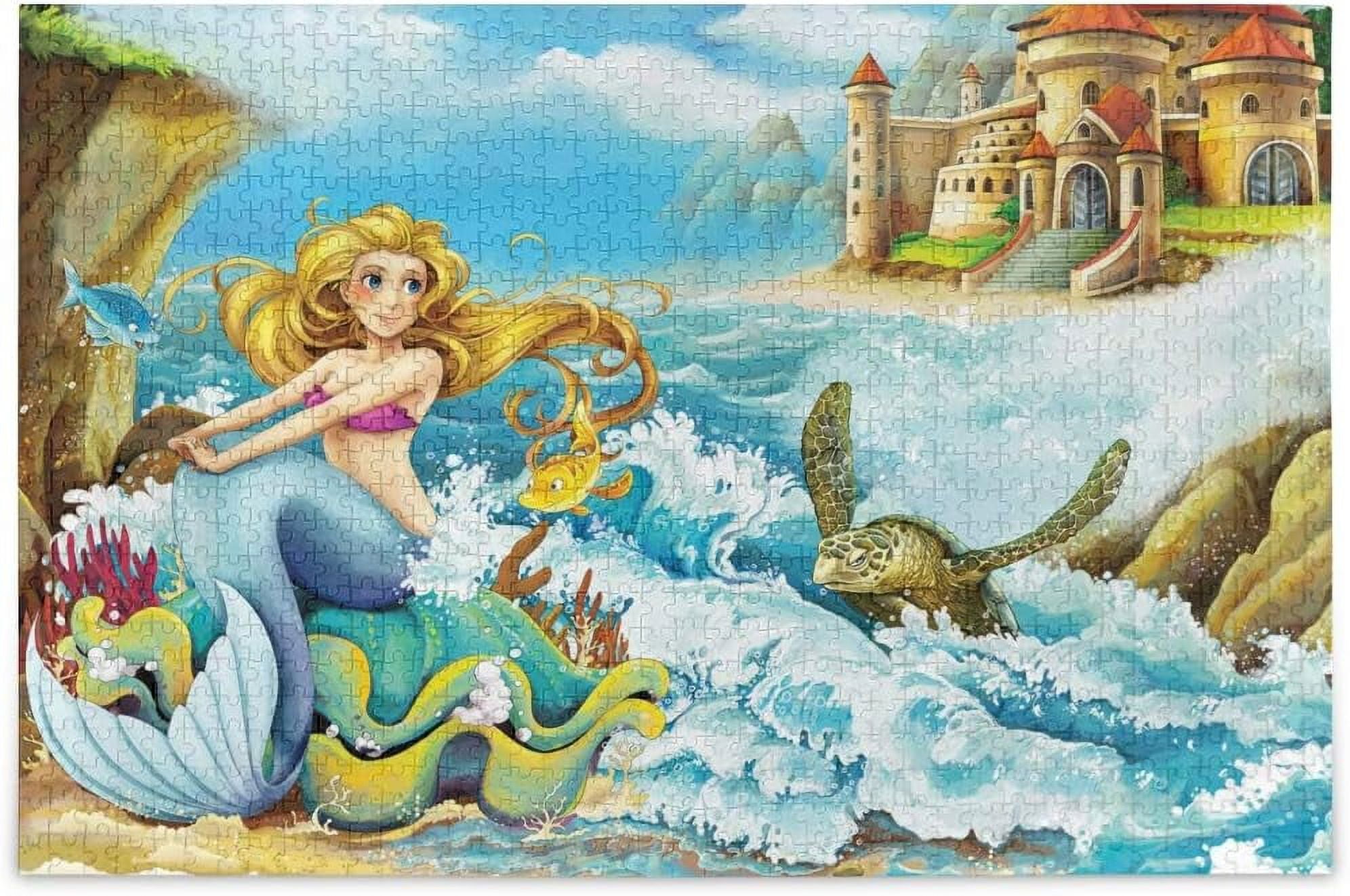Dreamtimes Puzzles for Adults 1000 Piece Cartoon Mermaid Fairy Tale Sea ...