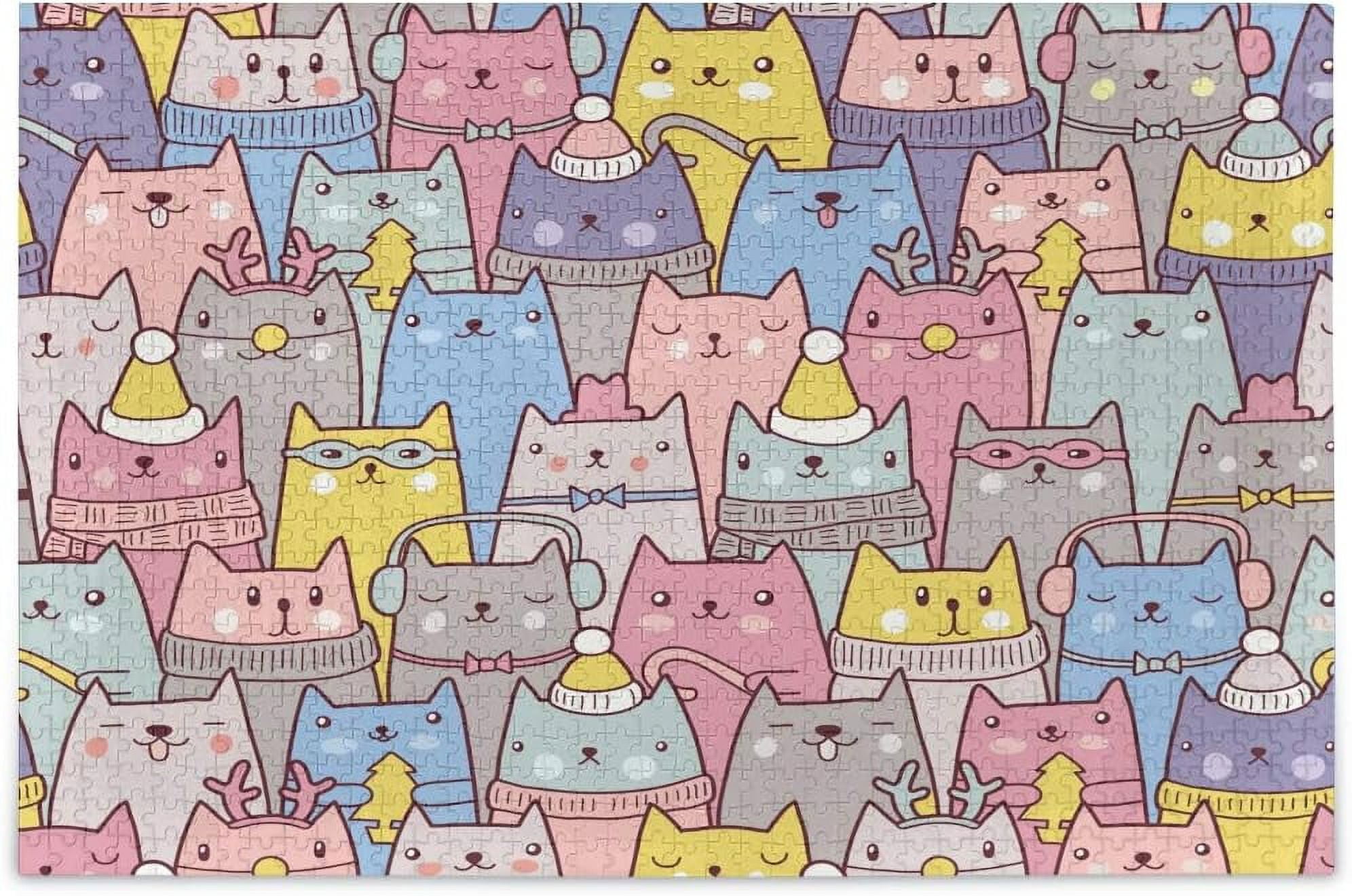 Dreamtimes Puzzles for Adults 1000 Piece Christmas Cute Cats Animal ...