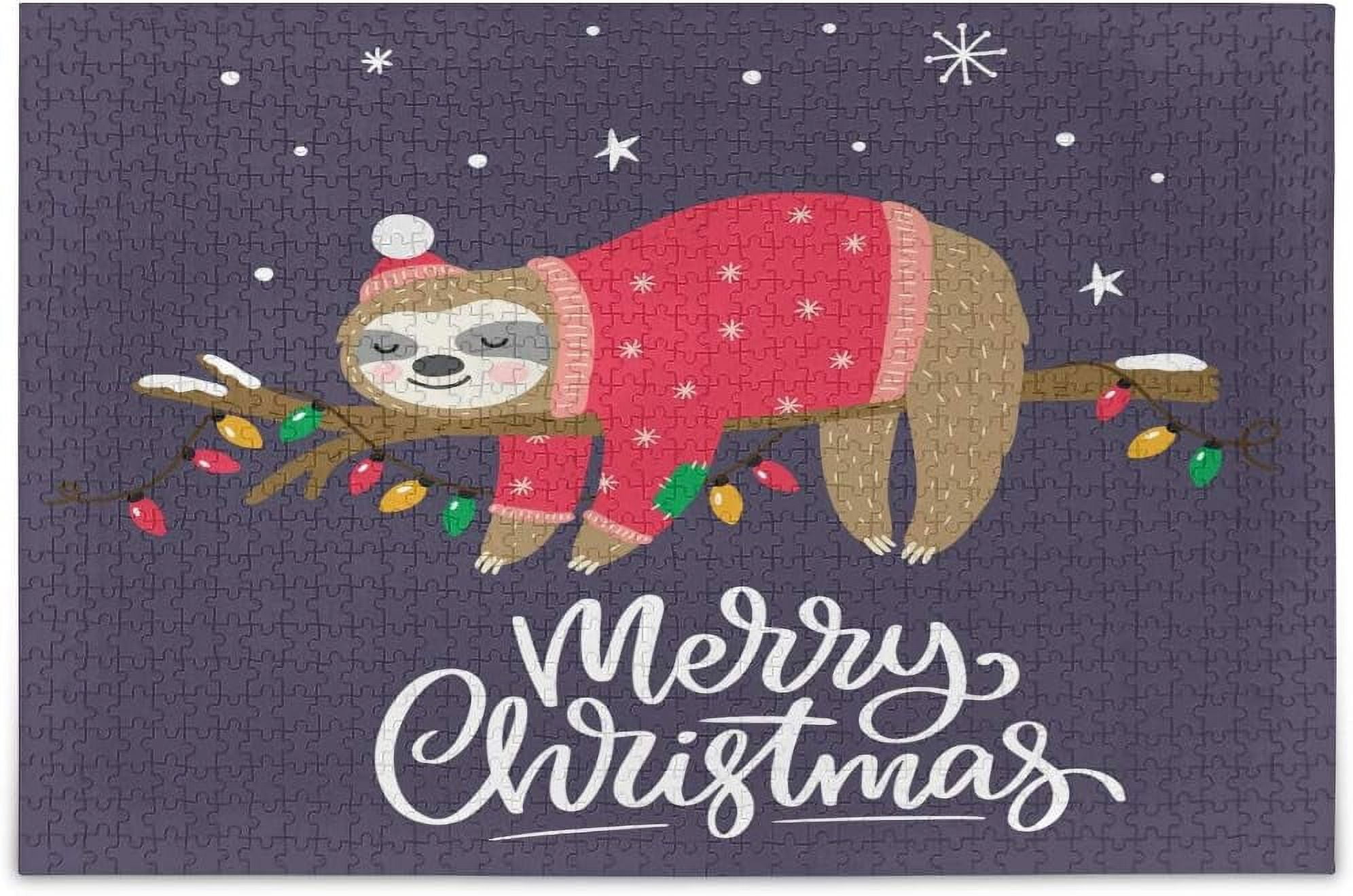 Dreamtimes Puzzles for Adults 1000 Piece Christmas Cute Fun Sloth ...