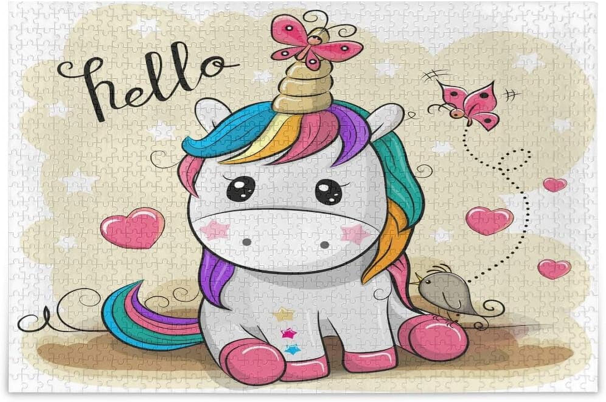 Dreamtimes Puzzles for Adults 1000 Piece Cute Cartoon Unicorn ...
