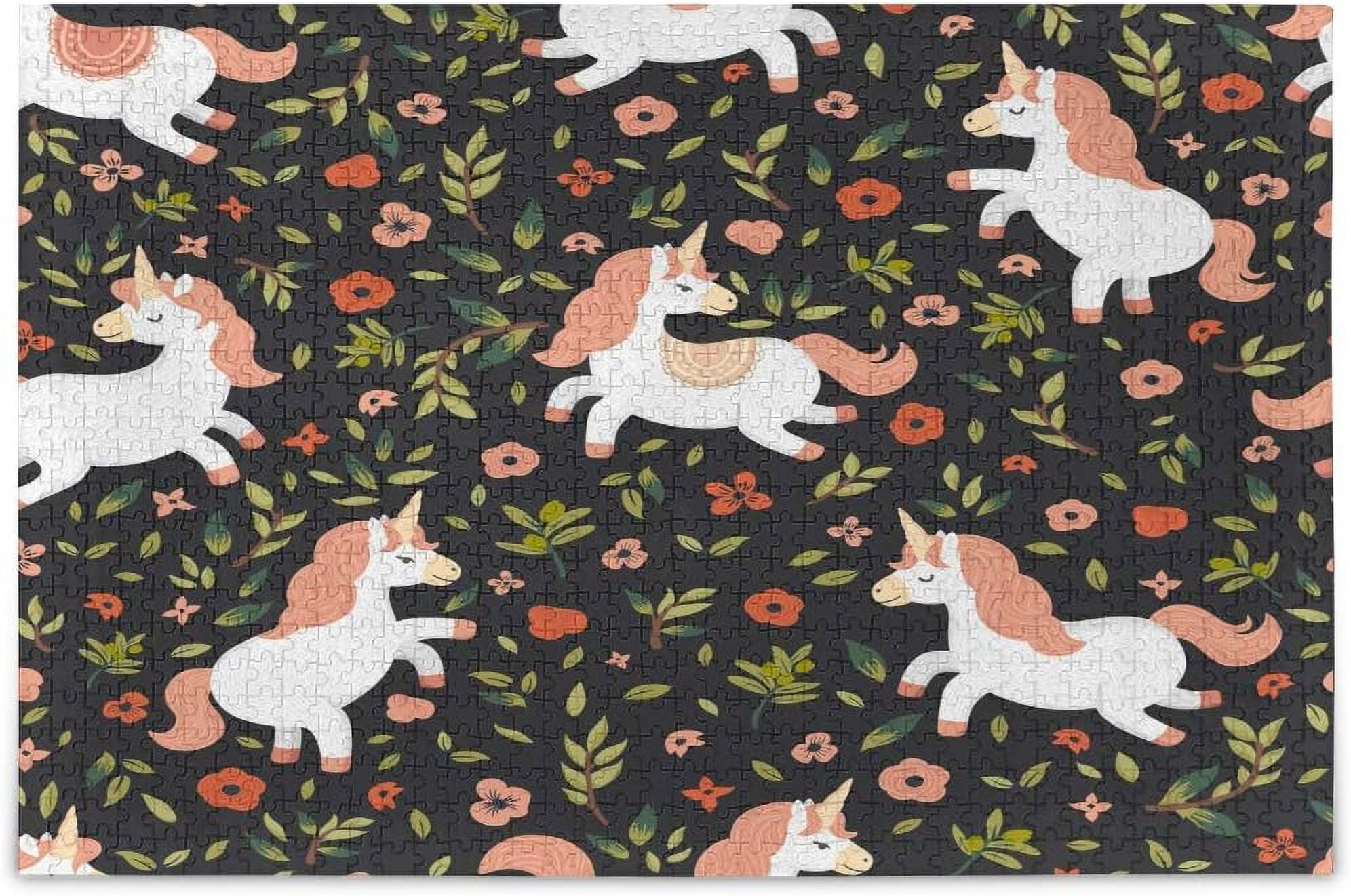 Dreamtimes Puzzles for Adults 1000 Piece Cute Unicorn Flowers Jigsaw ...