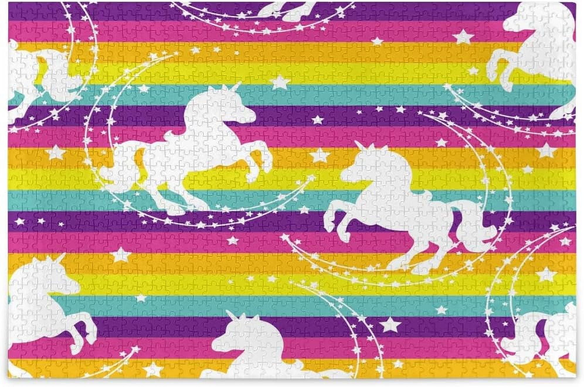 Dreamtimes Puzzles for Adults 1000 Piece Cute Unicorns Rainbow Colorful ...