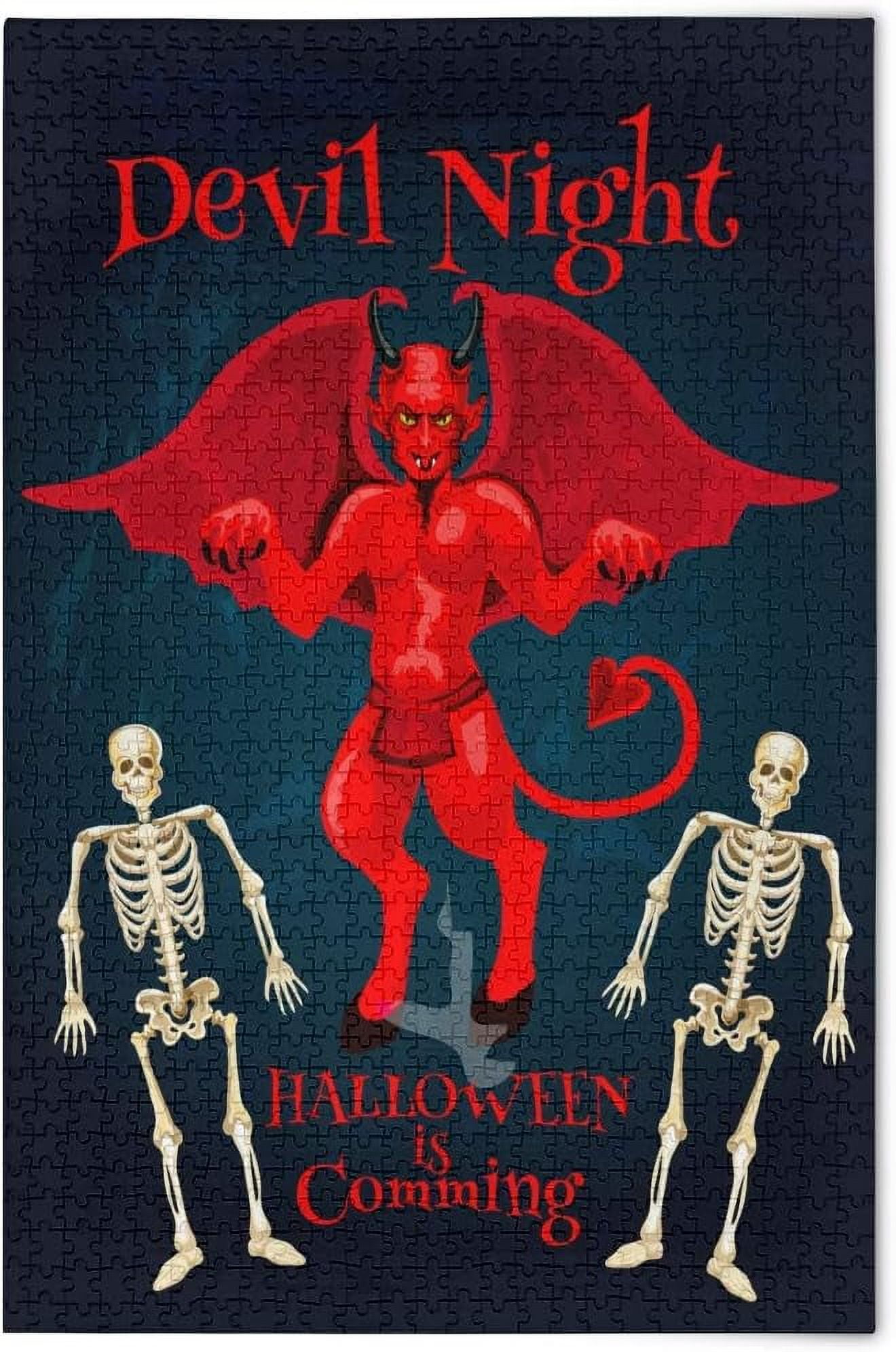 Dreamtimes Puzzles for Adults 1000 Piece Halloween Red Devil Spooky ...