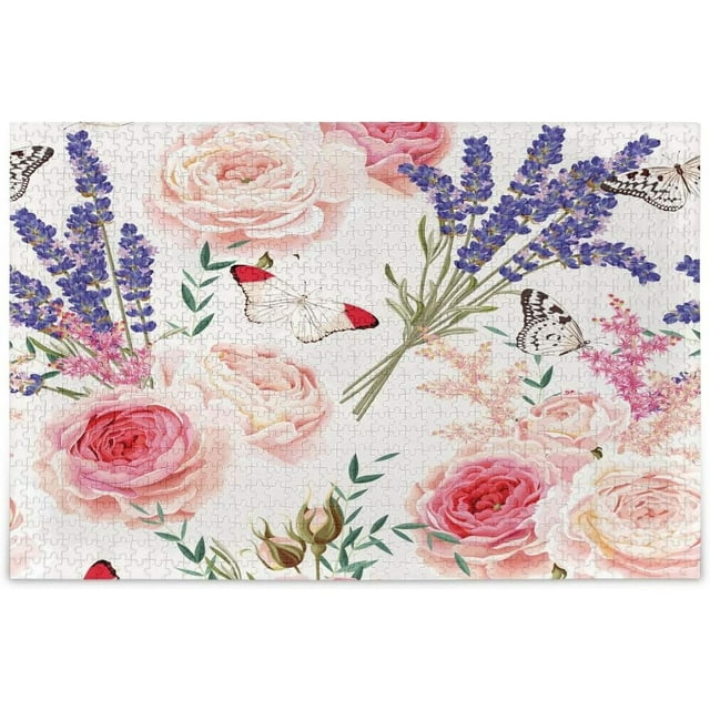 Dreamtimes Puzzles for Adults 1000 Piece Lavender Flowers Butterfly ...