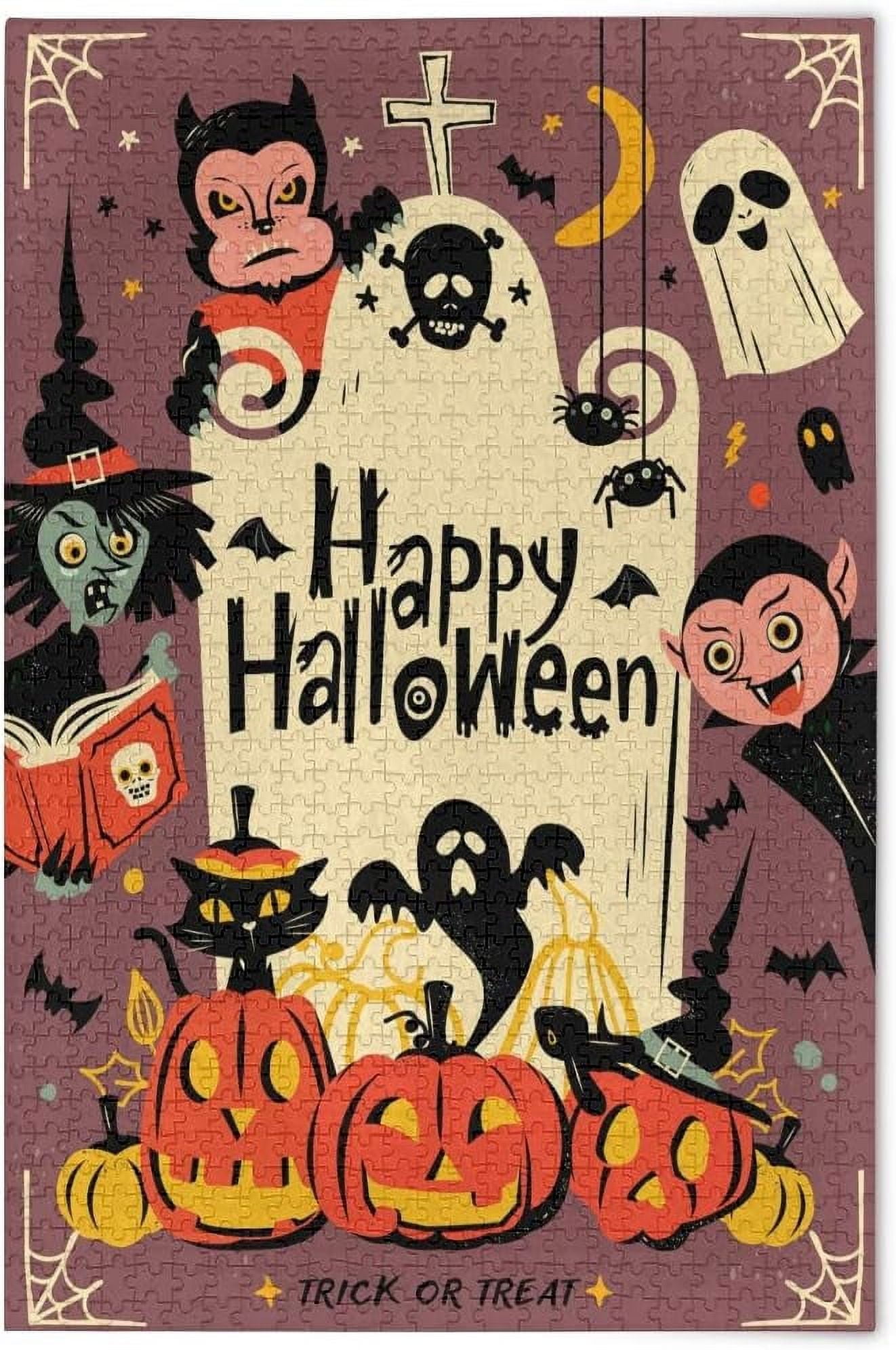 Dreamtimes Puzzles for Adults 1000 Piece Lovely Happy Halloween Pumpkin ...