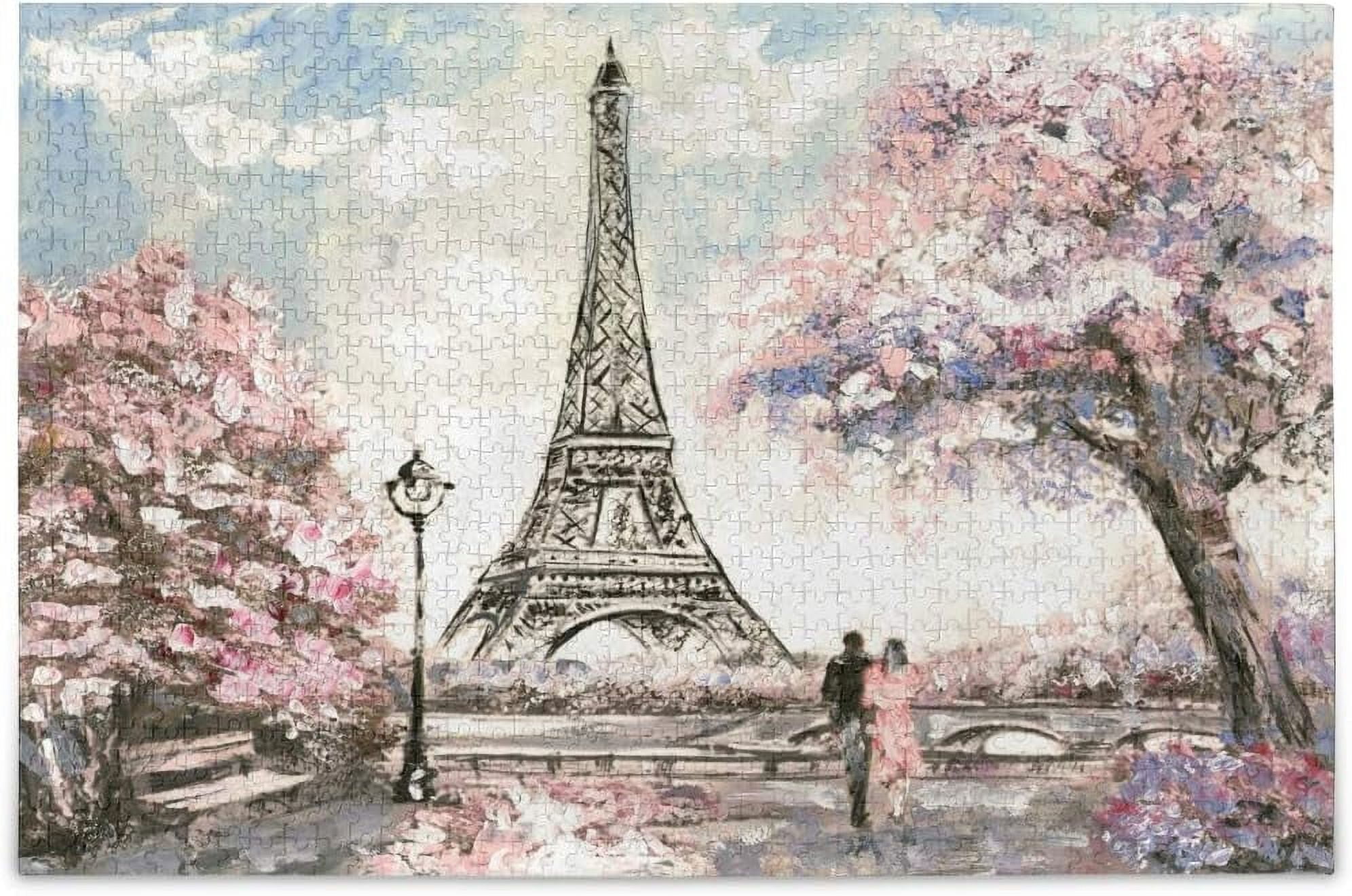 Dreamtimes Puzzles for Adults 1000 Piece Oil Painting Eiffel Tower Paris Landscape Jigsaw ...