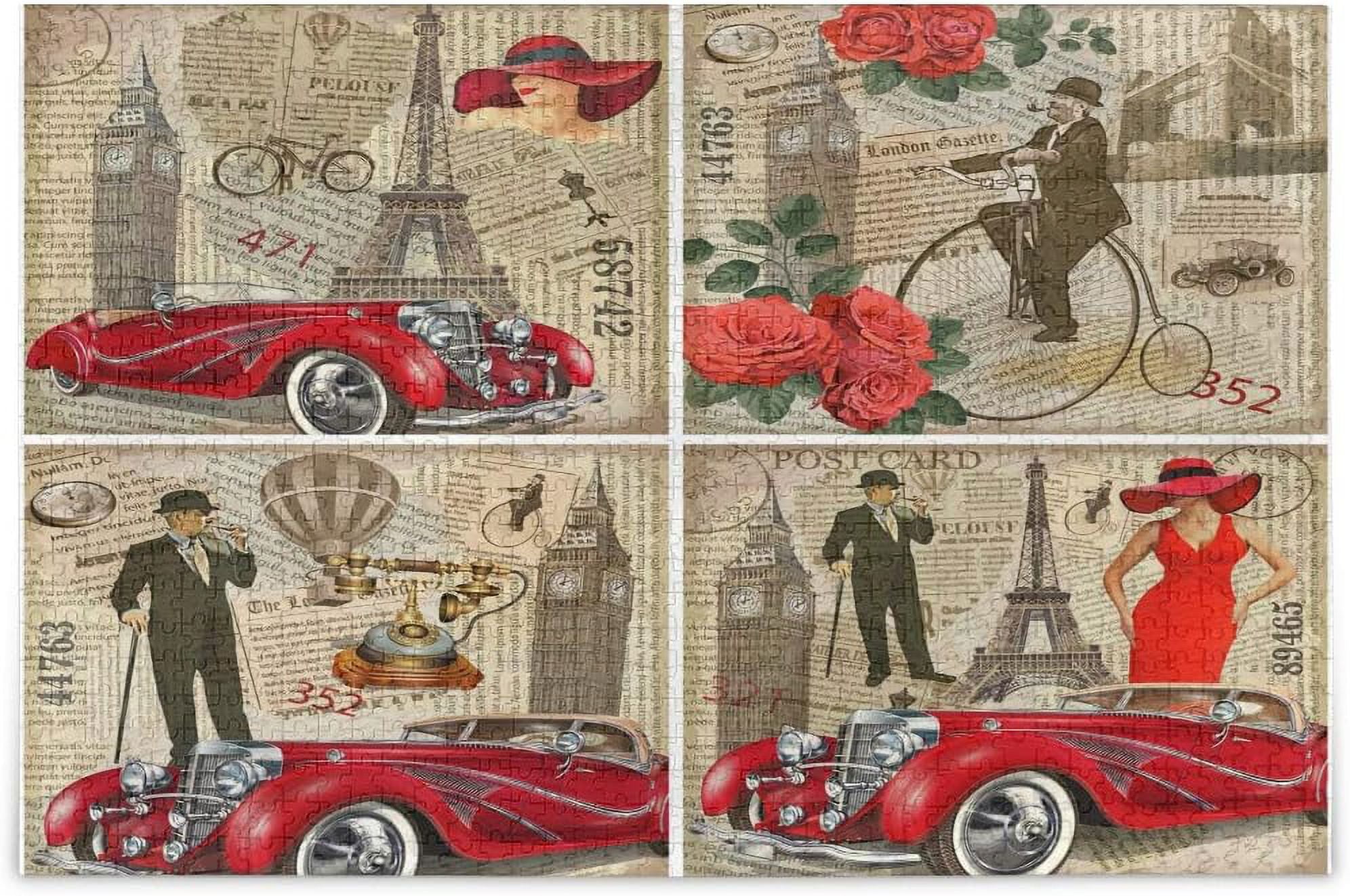 Dreamtimes Puzzles for Adults 1000 Piece Vintage Paris London Torn ...