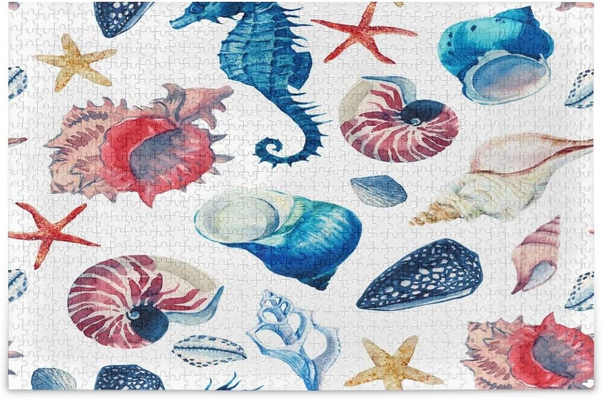 Dreamtimes Puzzles for Adults 1000 Piece Watercolor Marine Seashells ...